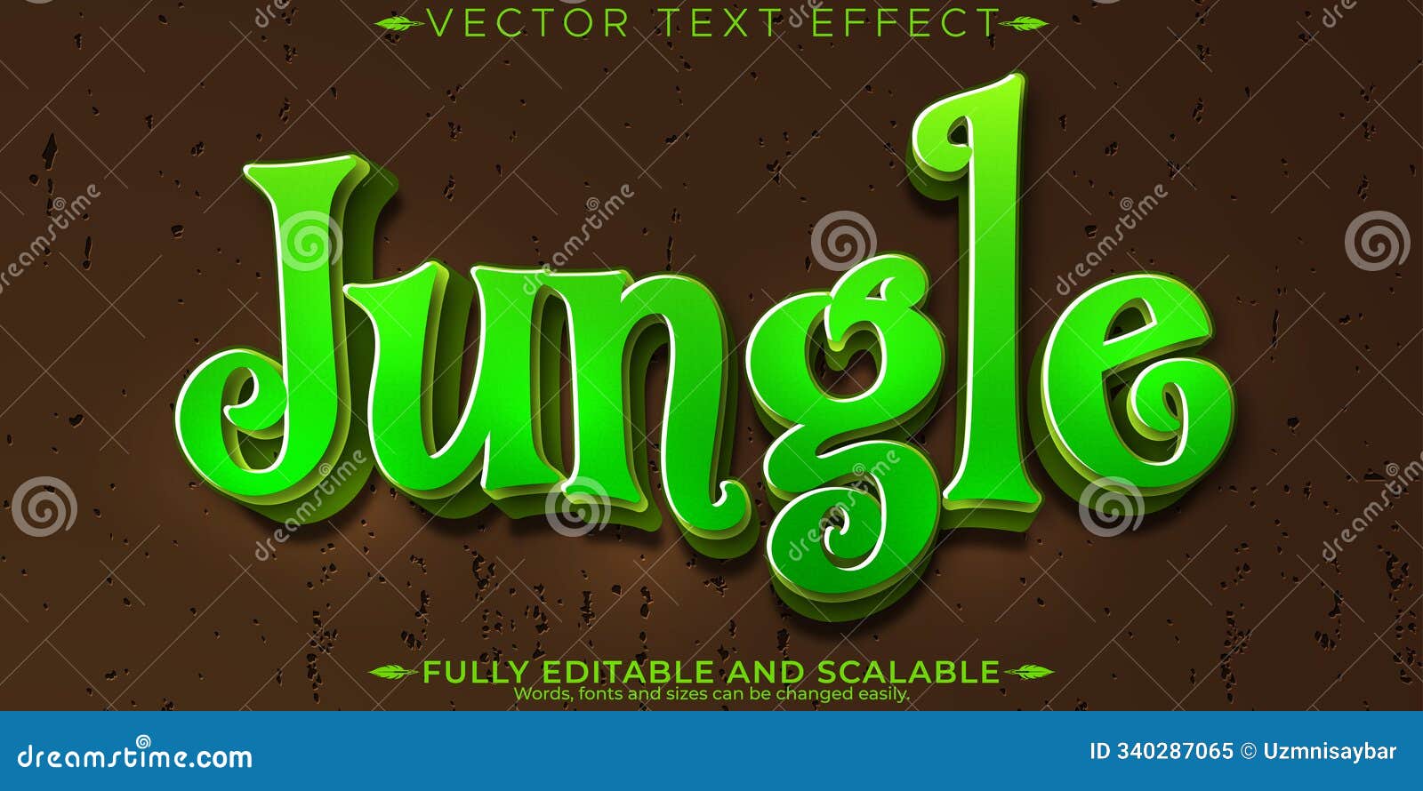 Jungle Text Effect, Editable Rainforest and Lush Customizable Font ...
