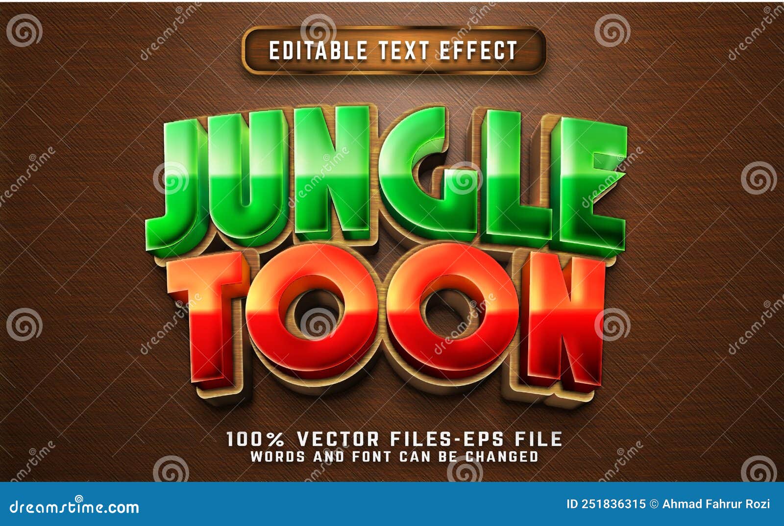 Jungle Toon 3d Cartoon Text Effect Premium Vectors | CartoonDealer.com #251836315