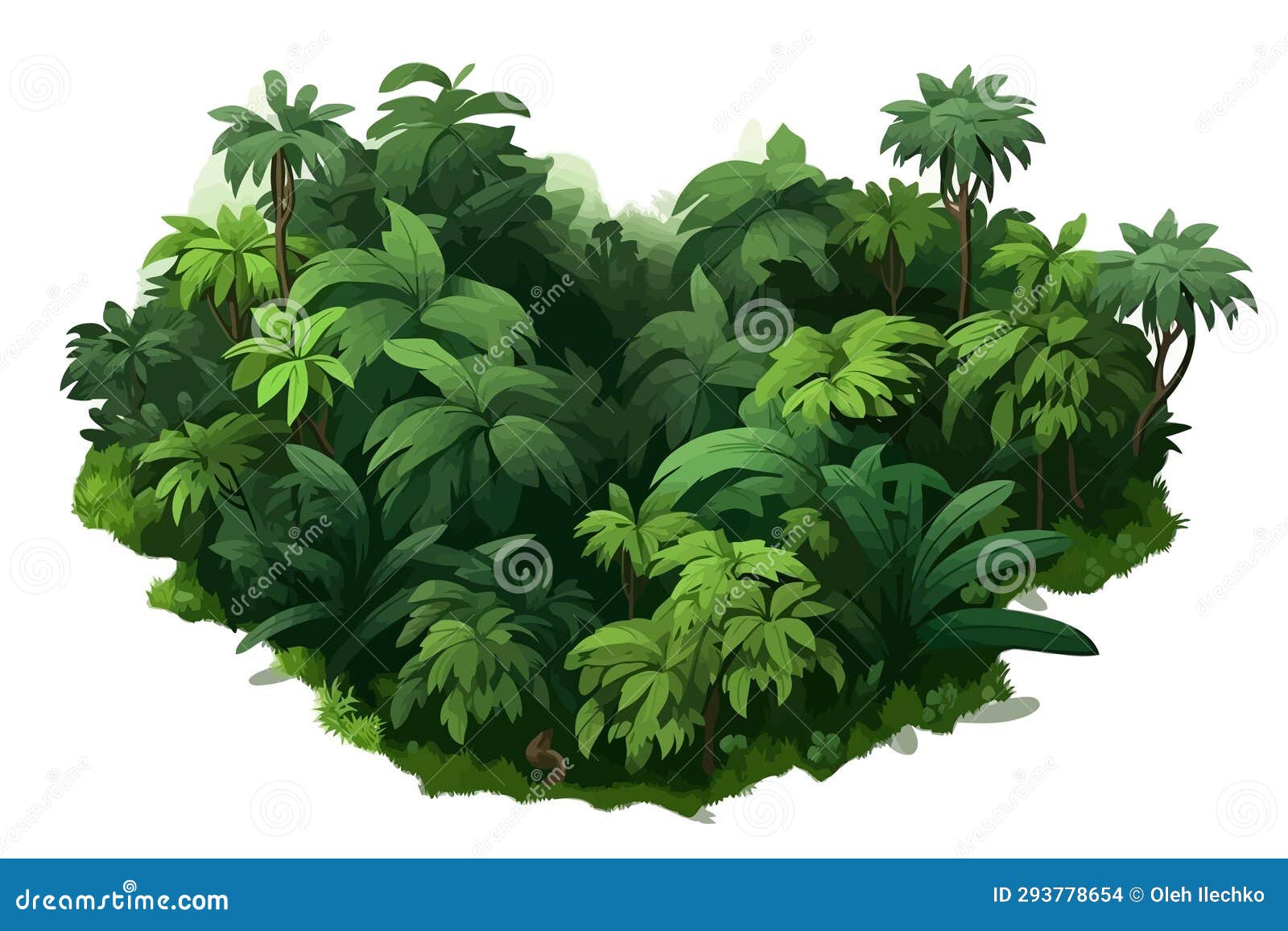 Jungle Top View Air Photo Vector Flat Isolated Illustration Stock ...