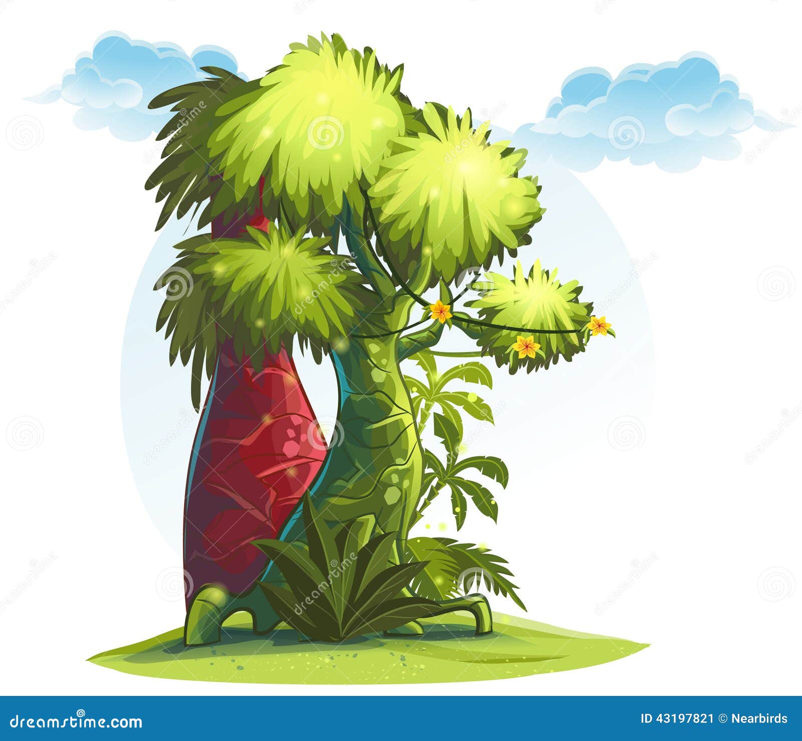 Jungle Trees Against the Sky Stock Vector - Illustration of rainforest ...