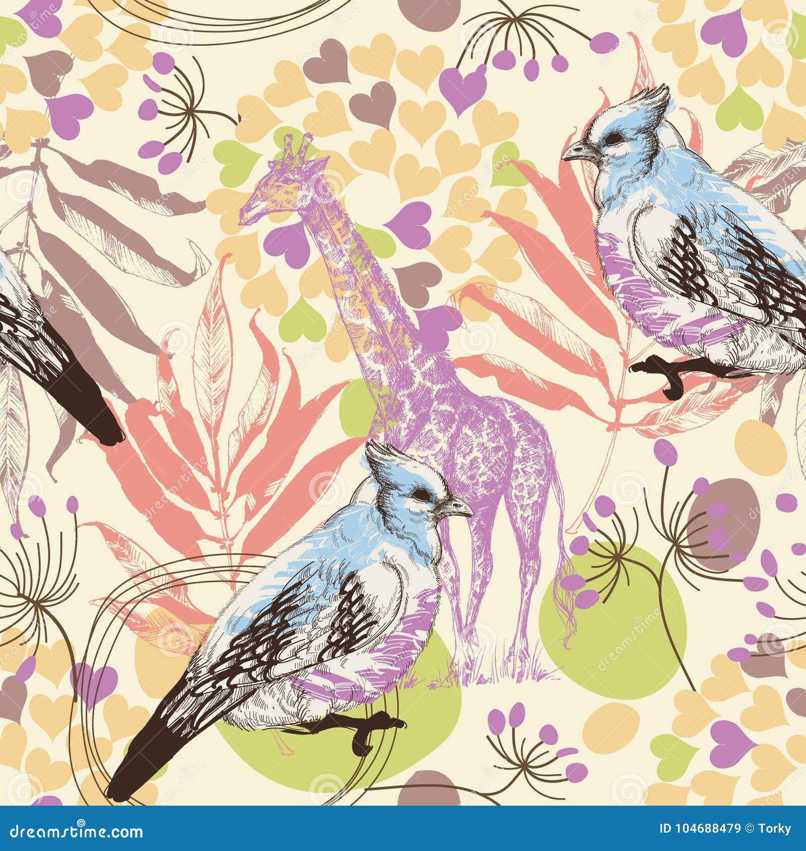 Wild nature pattern stock vector. Illustration of savannah - 104688479