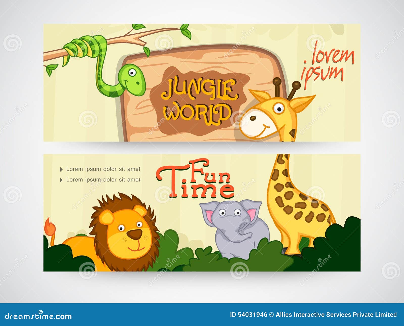 Jungle World Website Header or Banner. Stock Illustration ...