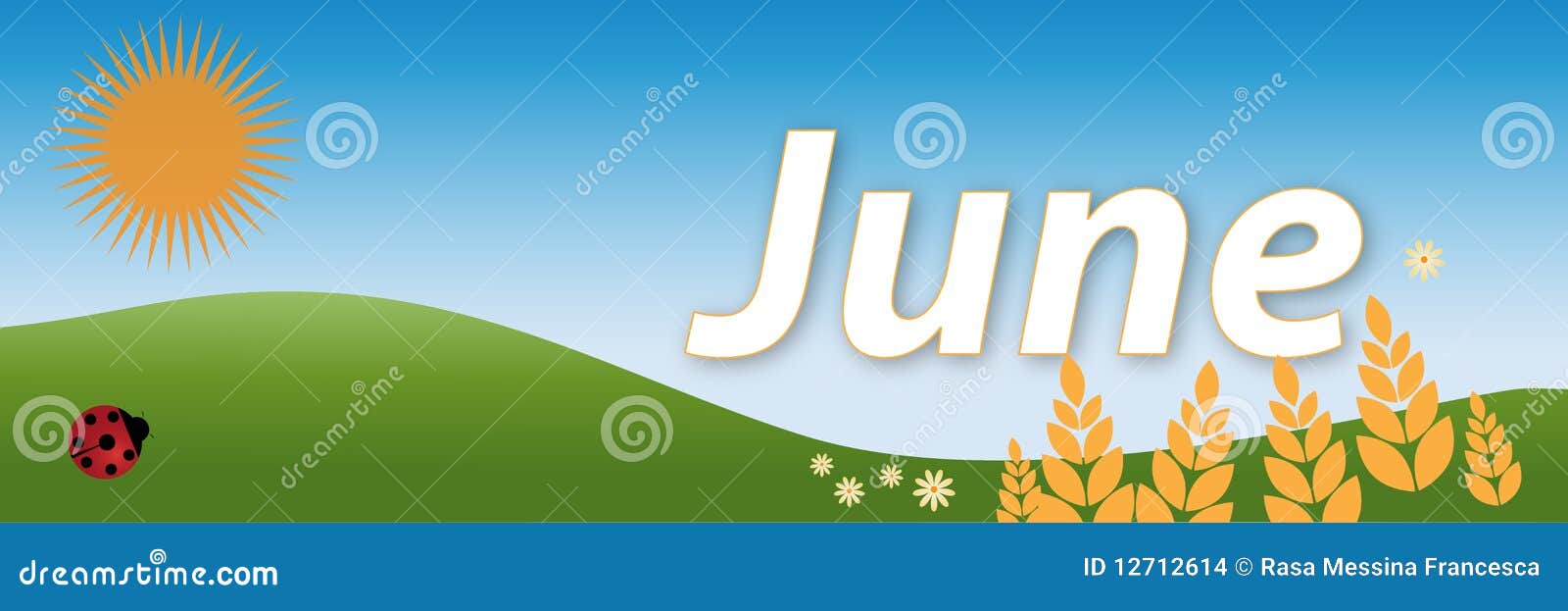 Juni vektor abbildung. Illustration von feld, auslegung - 12712614