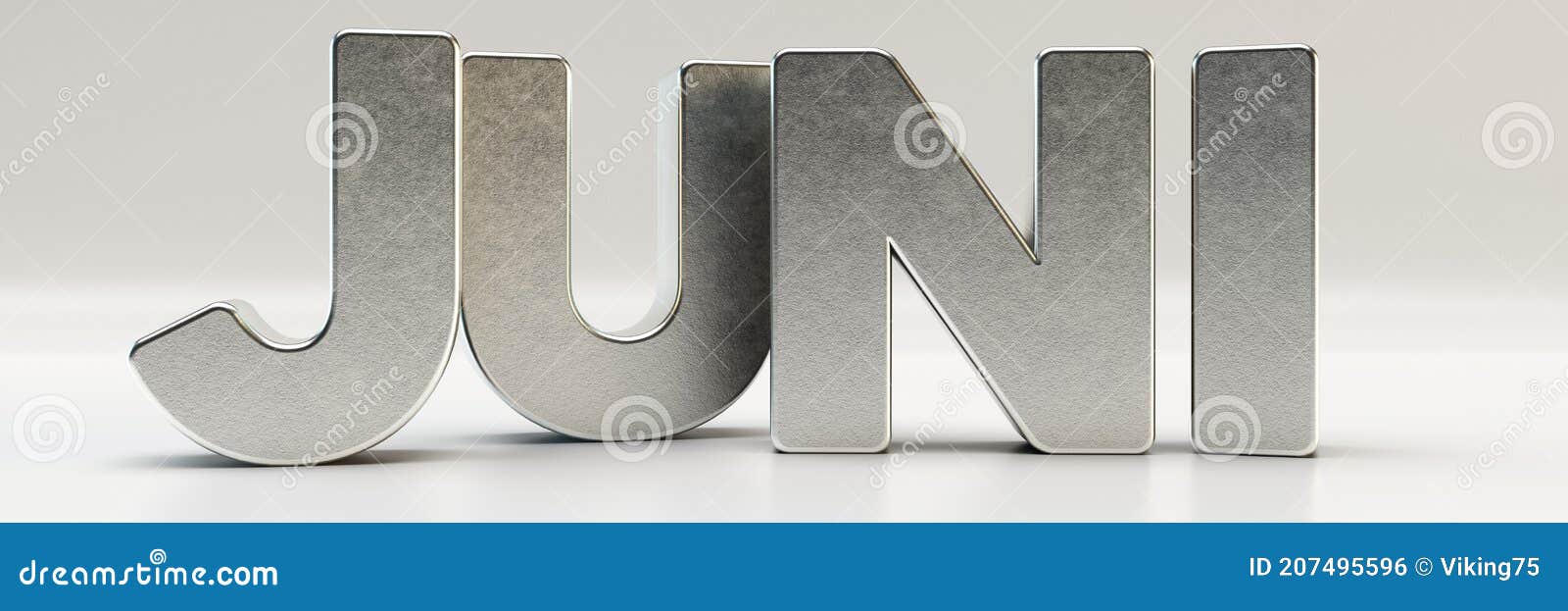Juni - June- Month in German 3d Metal Material Text Typography, Stock ...