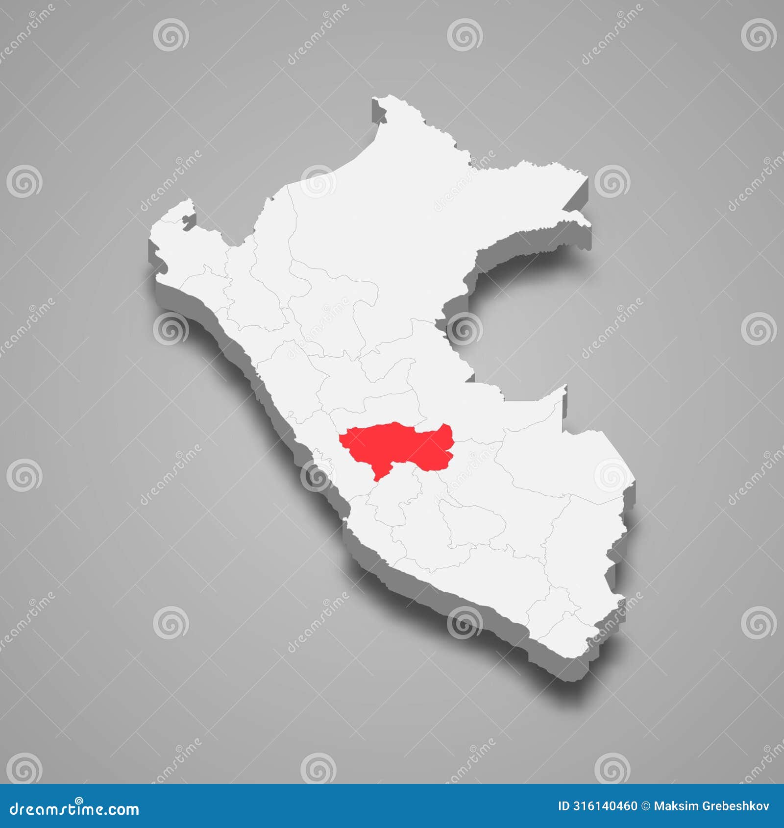 Location Of Junin On Map Peru. 3d Location Sign Similar To The Flag Of ...