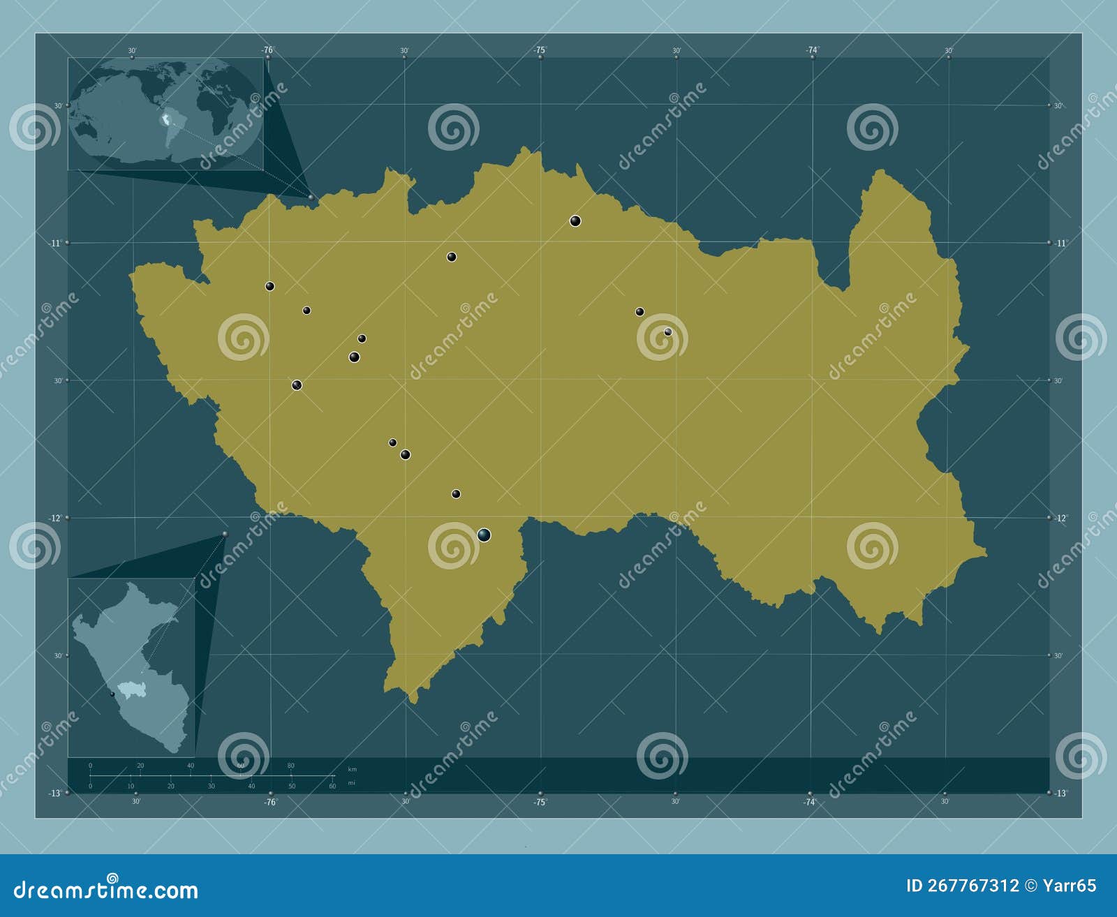 Junin, Peru. Solid. Major Cities Stock Illustration - Illustration of ...