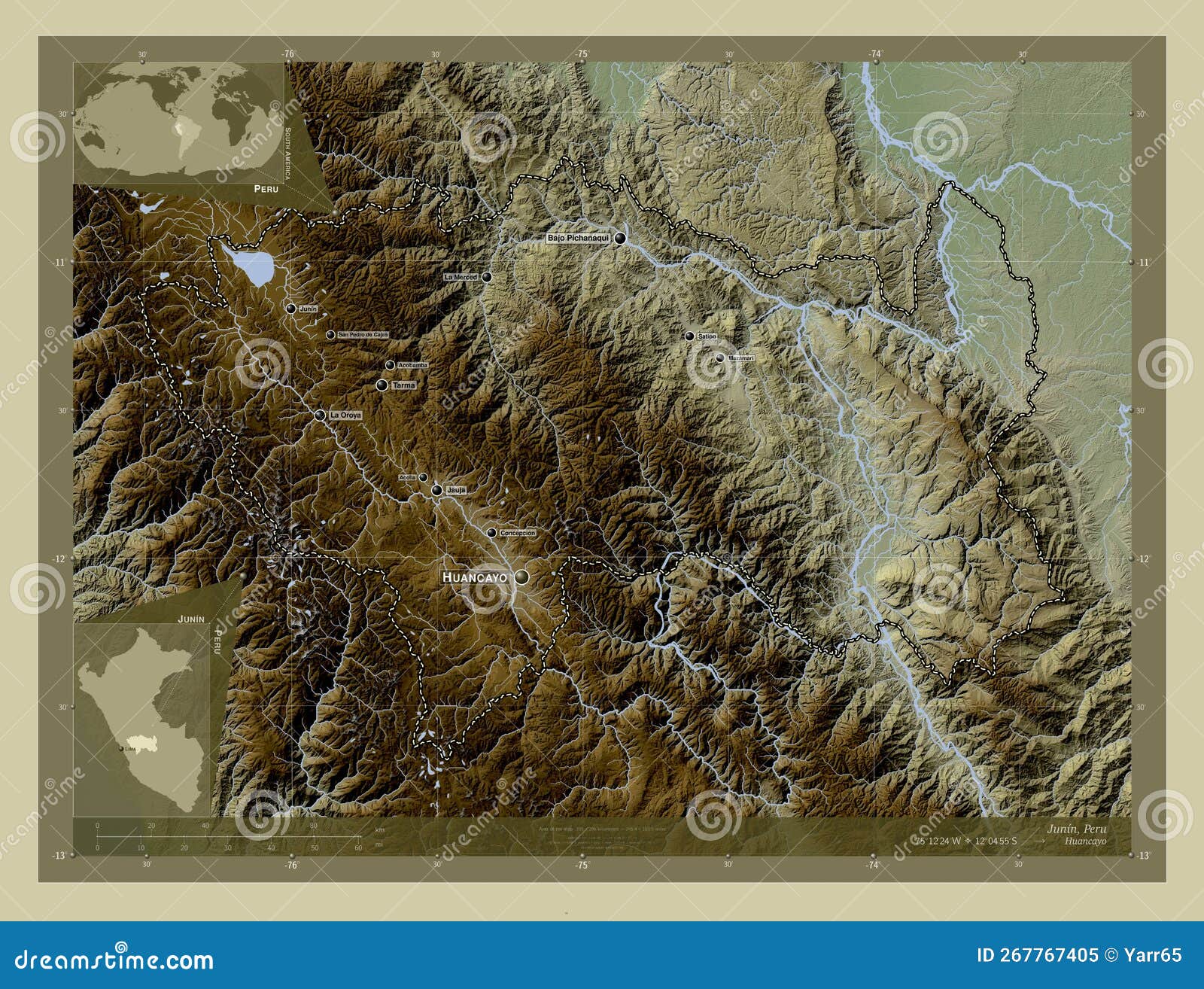 Junin, Peru. Wiki. Labelled Points of Cities Stock Illustration ...
