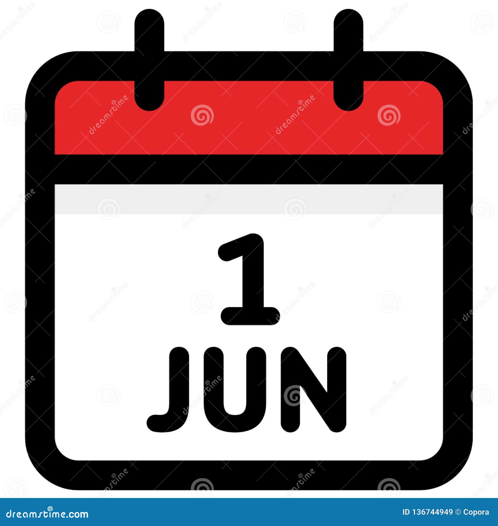 1 Junio - Icono Del Calendario - Ejemplo Del Vector Ilustración del ...