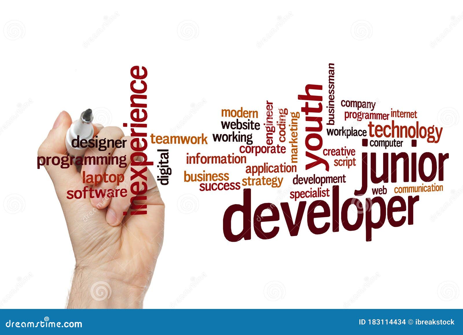 Junior Developer Word Cloud Concept Stock Illustration - Illustration ...