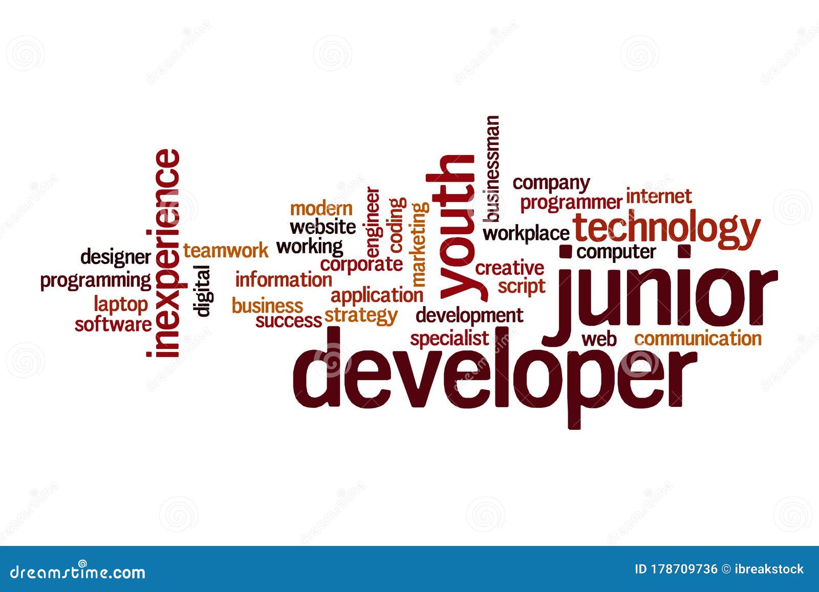 Junior Developer Word Cloud Concept Stock Illustration - Illustration ...