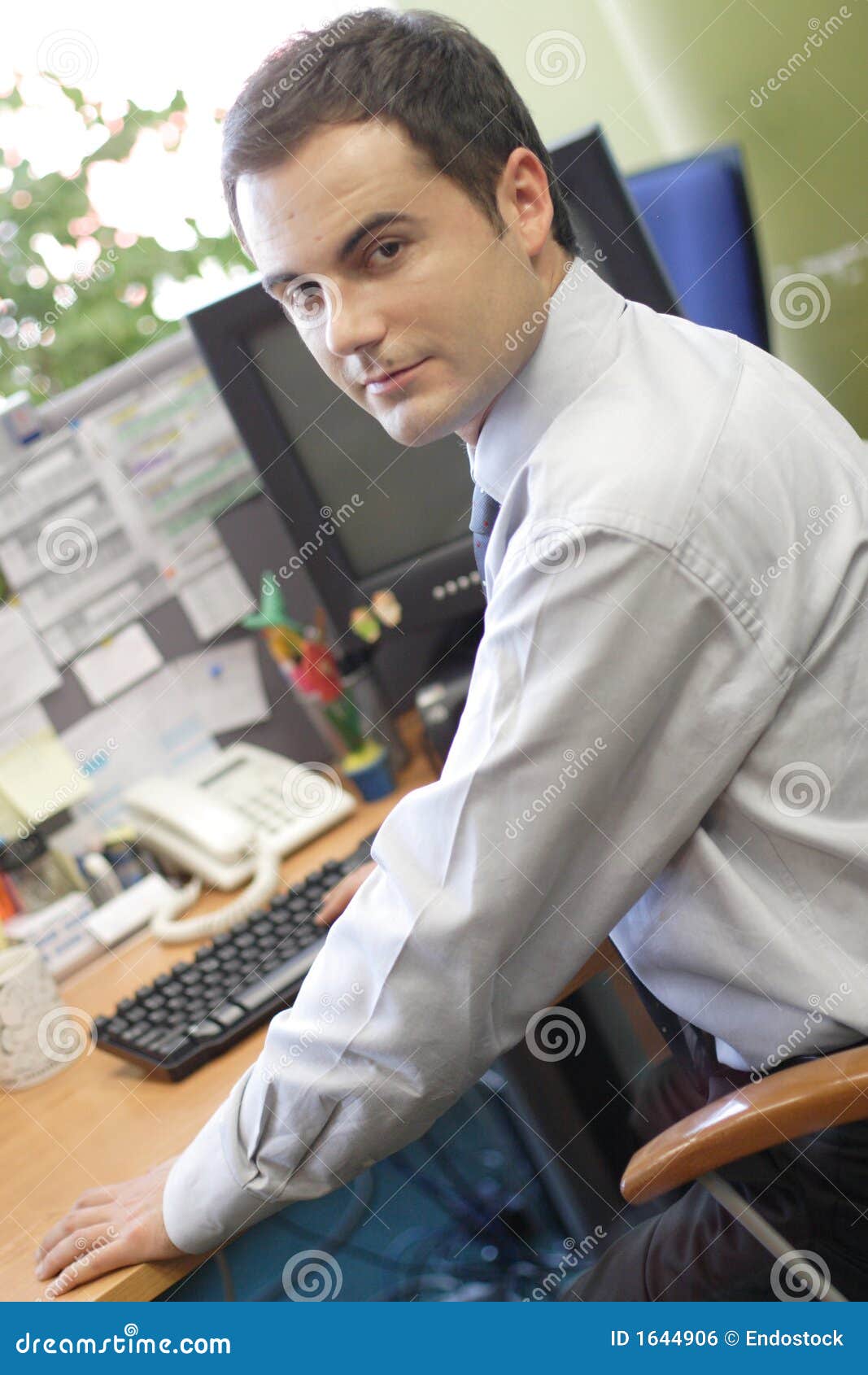 Junior Executive Working on Pc Stock Photo - Image of desk, exchange ...