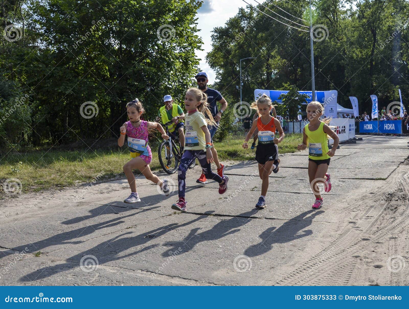 Junior Female Athletics Runner. Running Race Competition Editorial ...