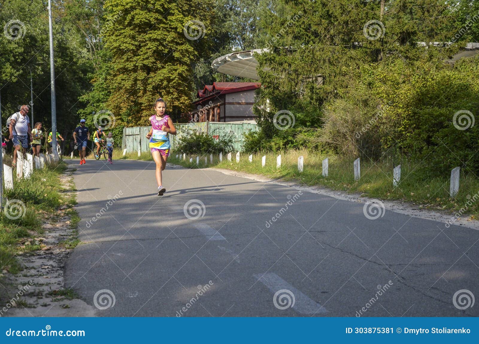 Junior Female Athletics Runner. Running Race Competition Editorial ...
