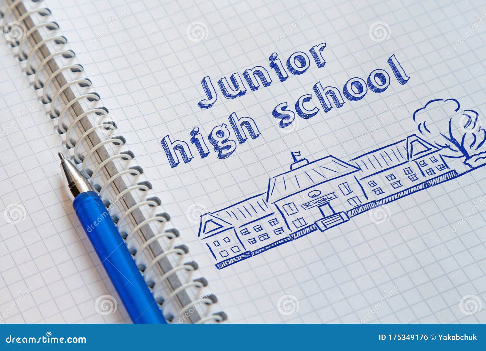 Junior high school stock photo. Image of handwriting - 175349176