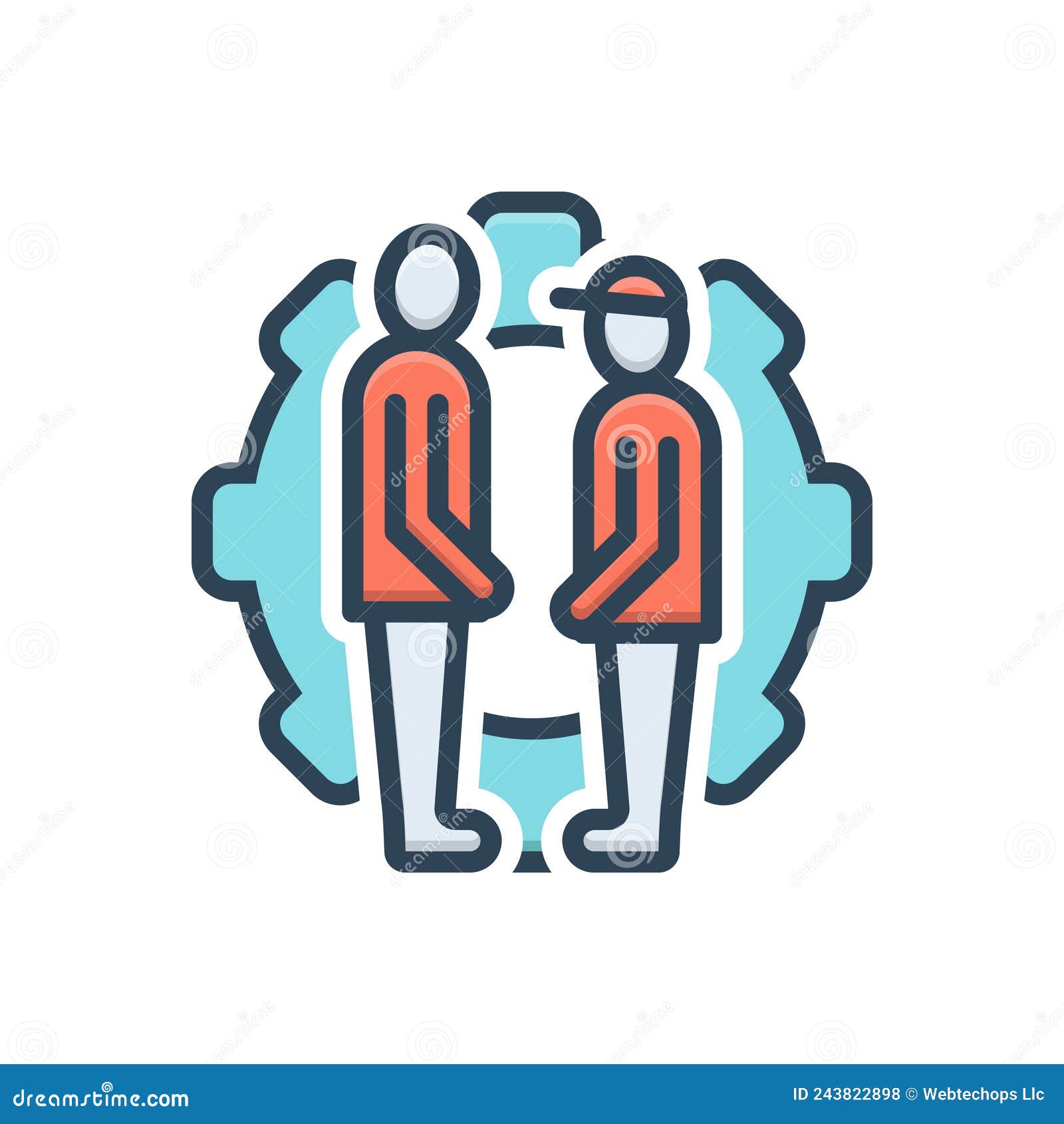 Color Illustration Icon for Junior, Younger and Inferior Stock ...