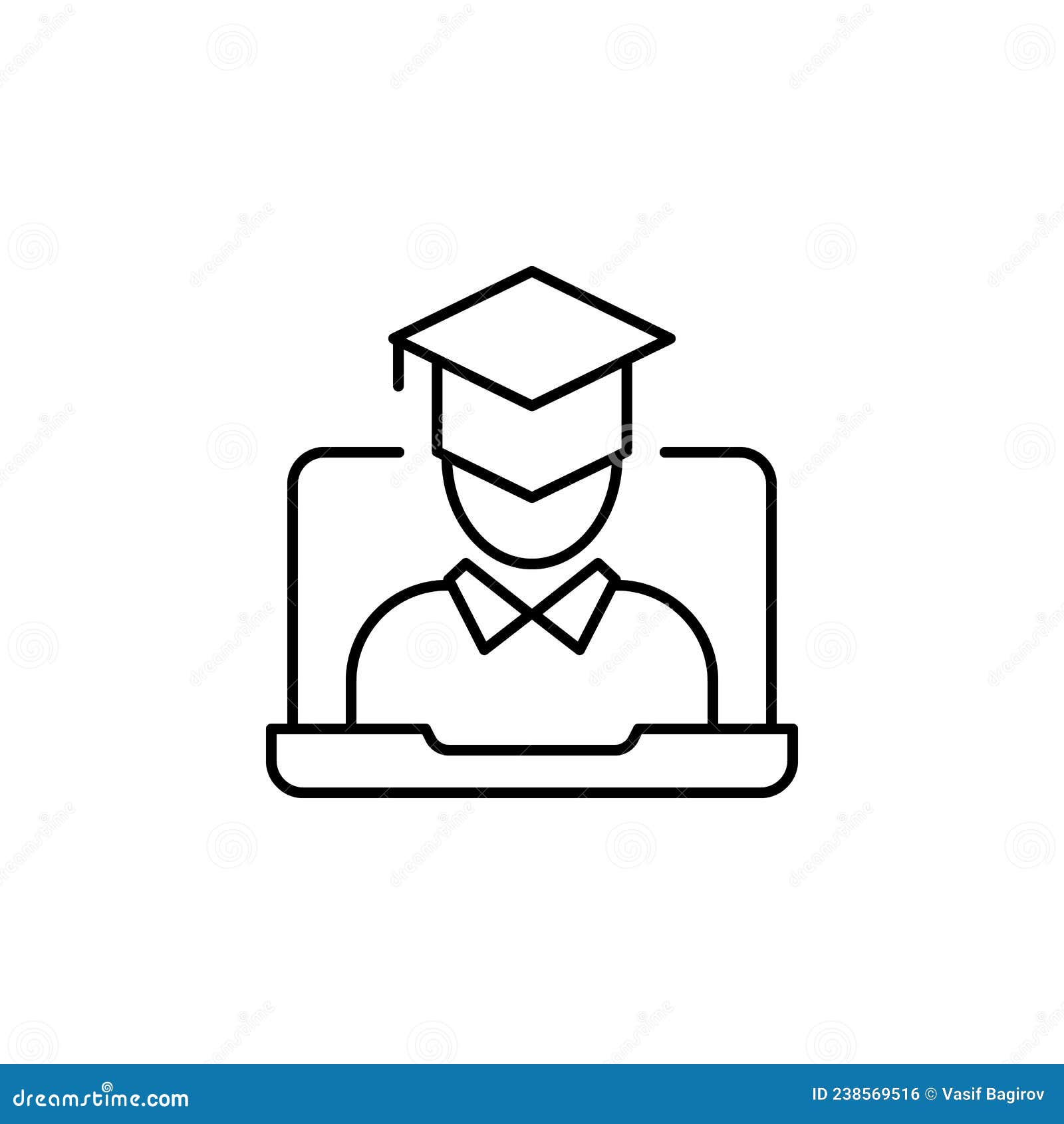 Junior Manager Icon. University Student Working On Computer. Recent ...