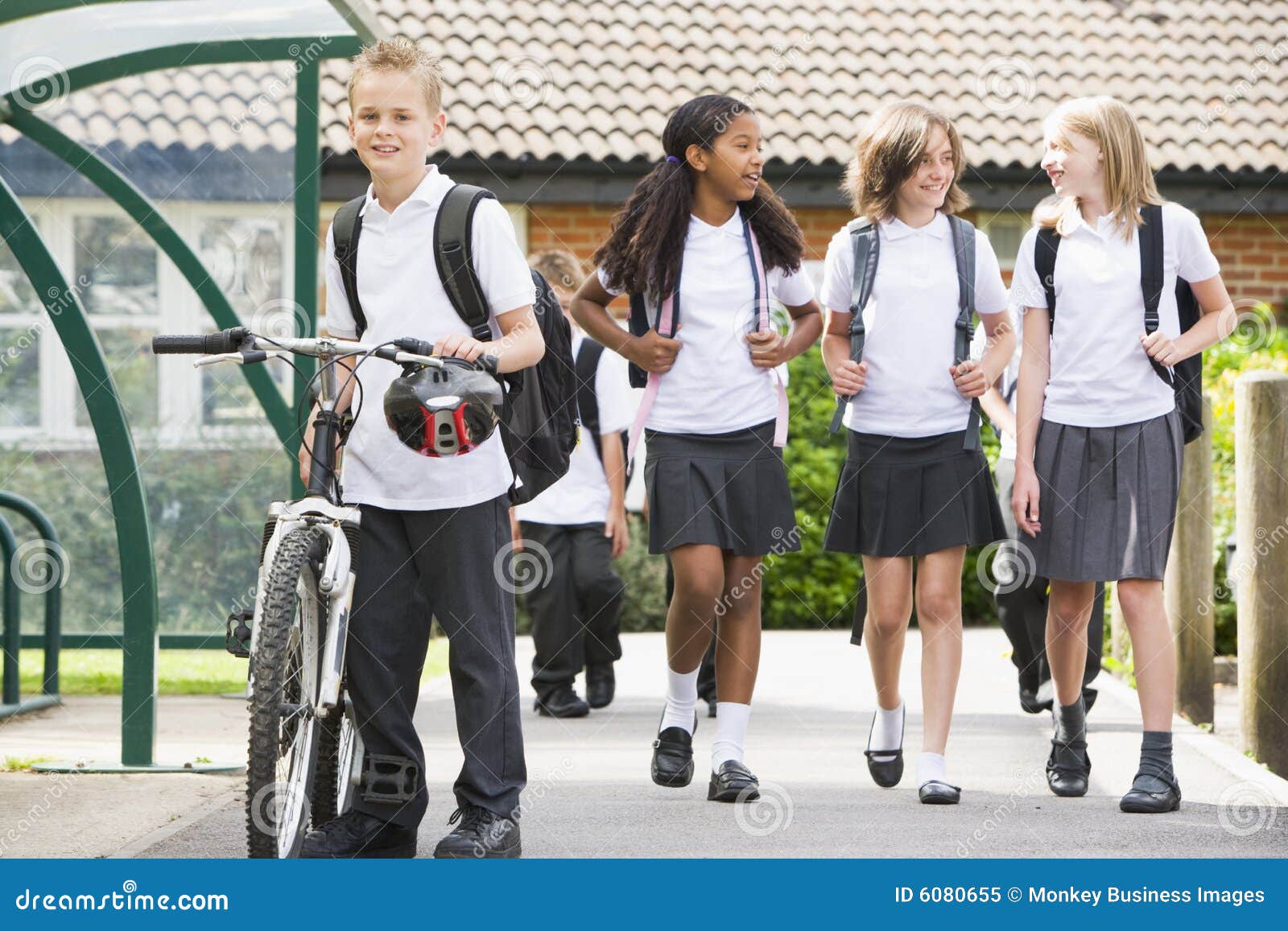 Junior School Children Leaving School Royalty-Free Stock Photo ...