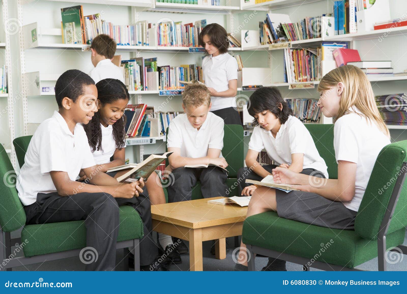 Junior School Students Working In A Library Stock Photo - Image: 6080830 Junior School Students Working In A Library Stock Photo - Image: 6080830