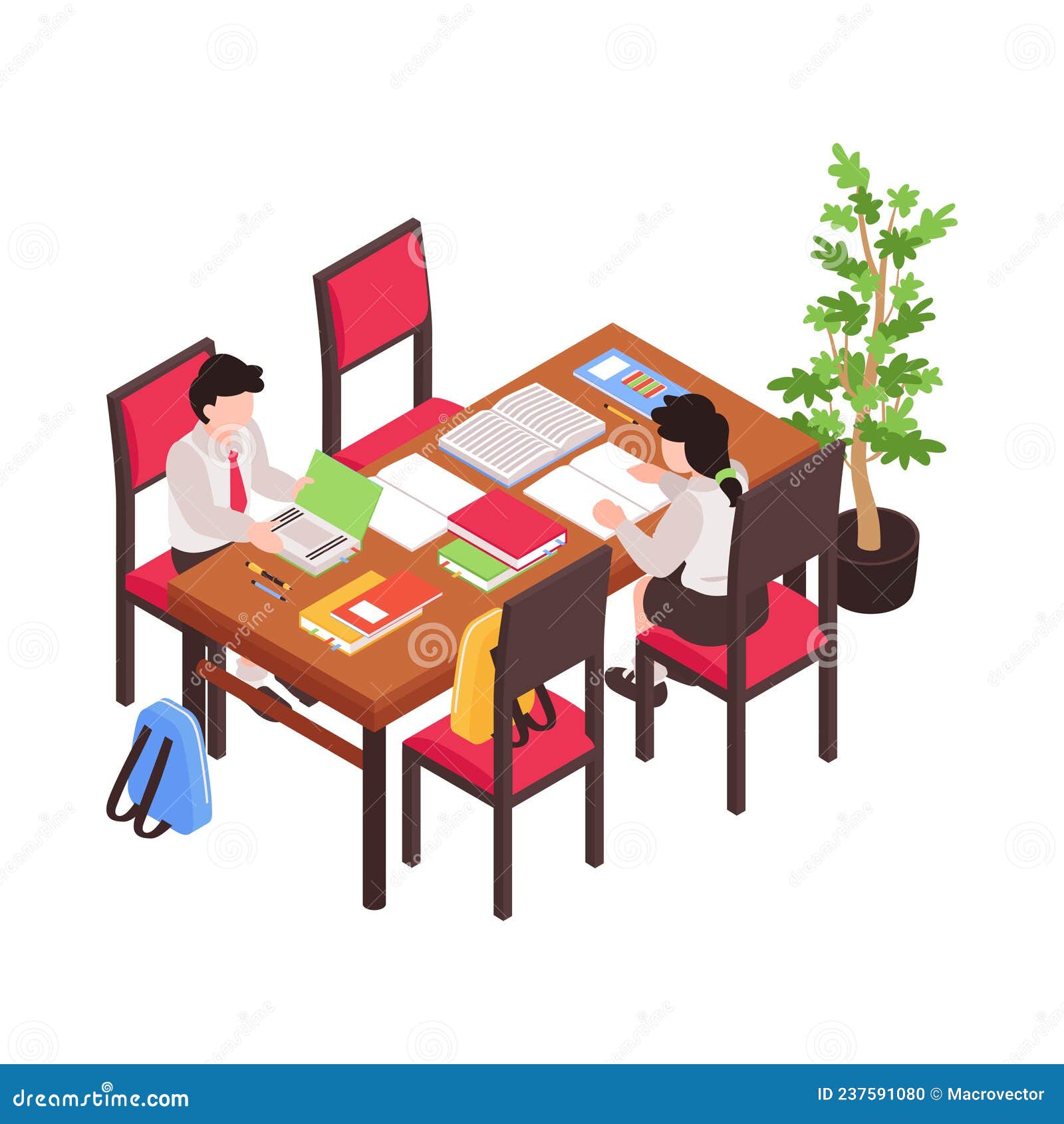 Junior School Teamwork Composition Stock Vector - Illustration of ...