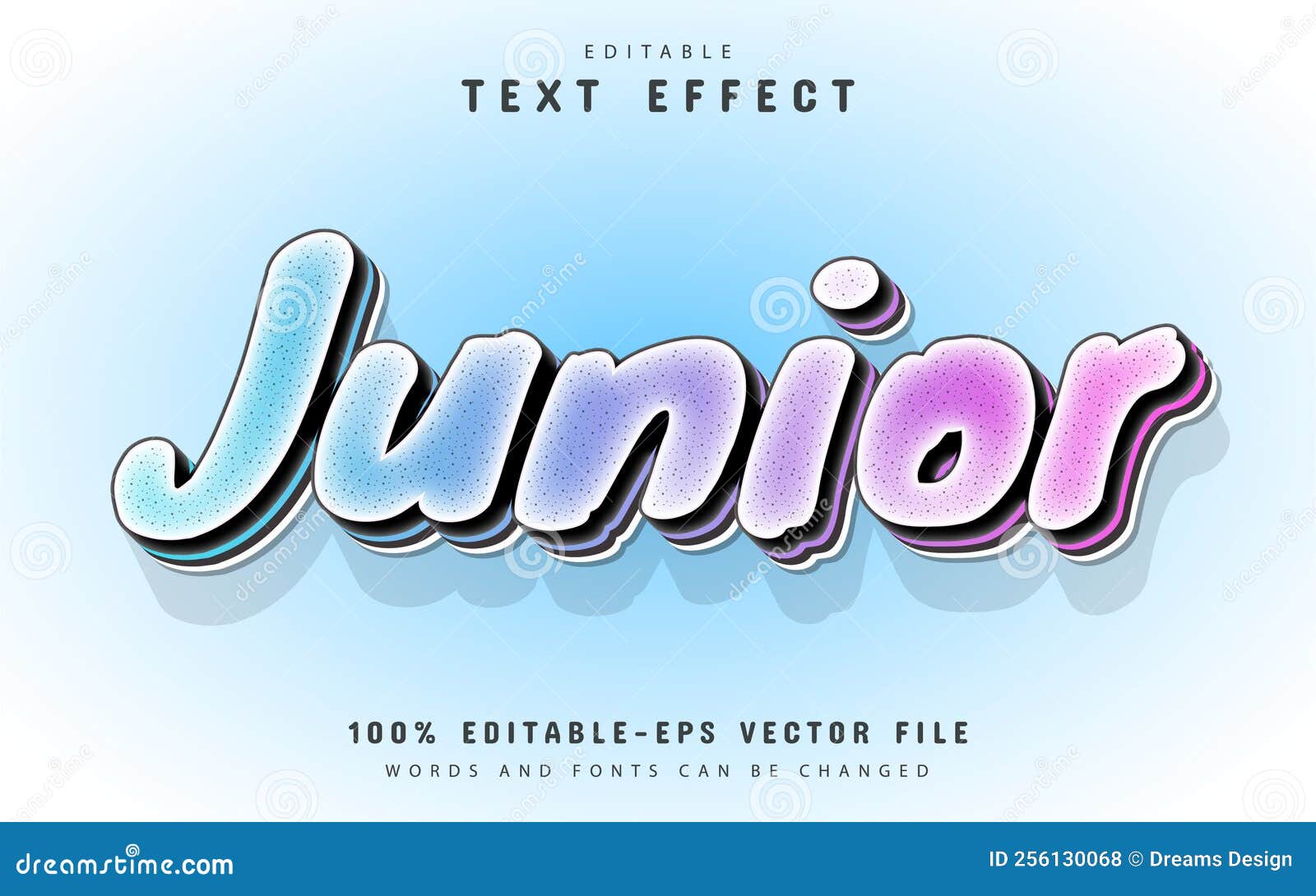 Junior Text, Editable Text Effect Stock Vector - Illustration of ...