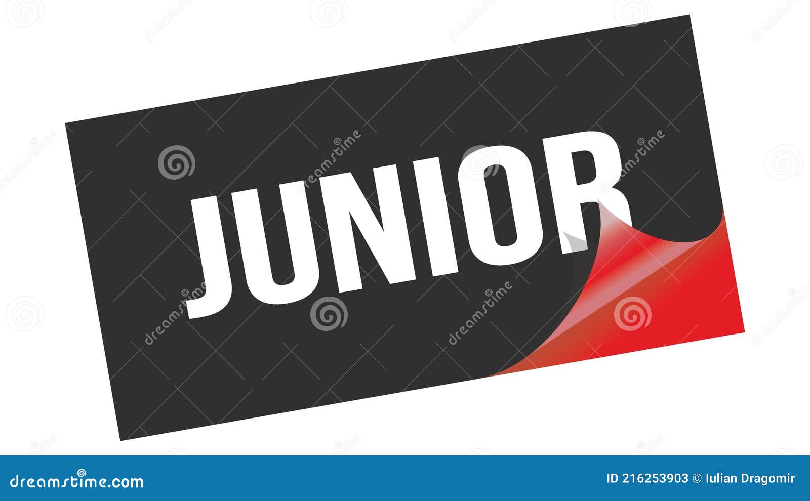JUNIOR Text on Black Red Sticker Stamp Stock Illustration ...