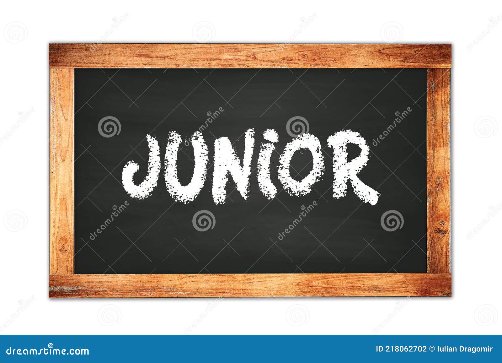 JUNIOR Text Written on Wooden Frame School Blackboard Stock Photo ...