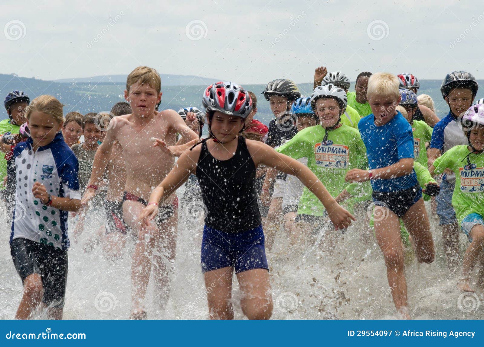 Junior Triathlon Runners at AQuelle Mudman Series Editorial Photography ...