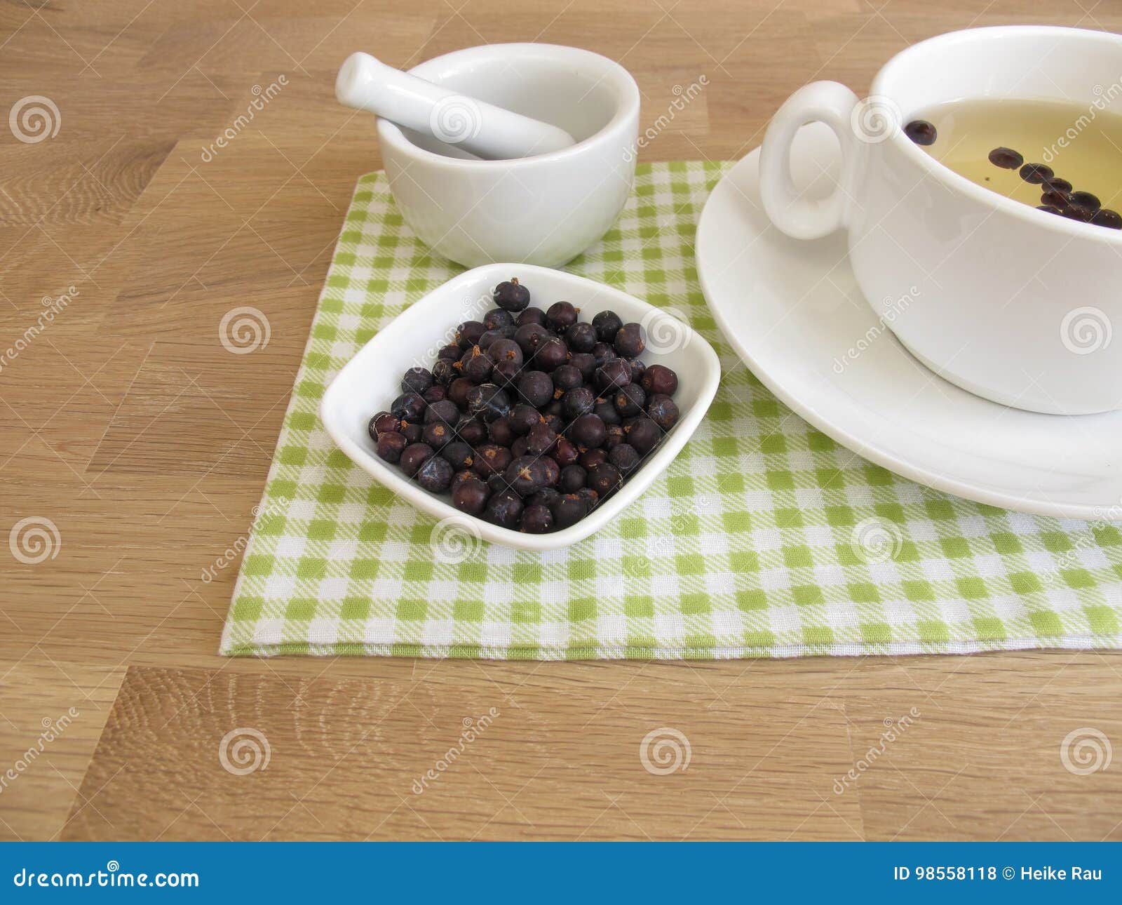 Juniper Berries Tea and Dried Juniper Berries Stock Photo - Image of ...