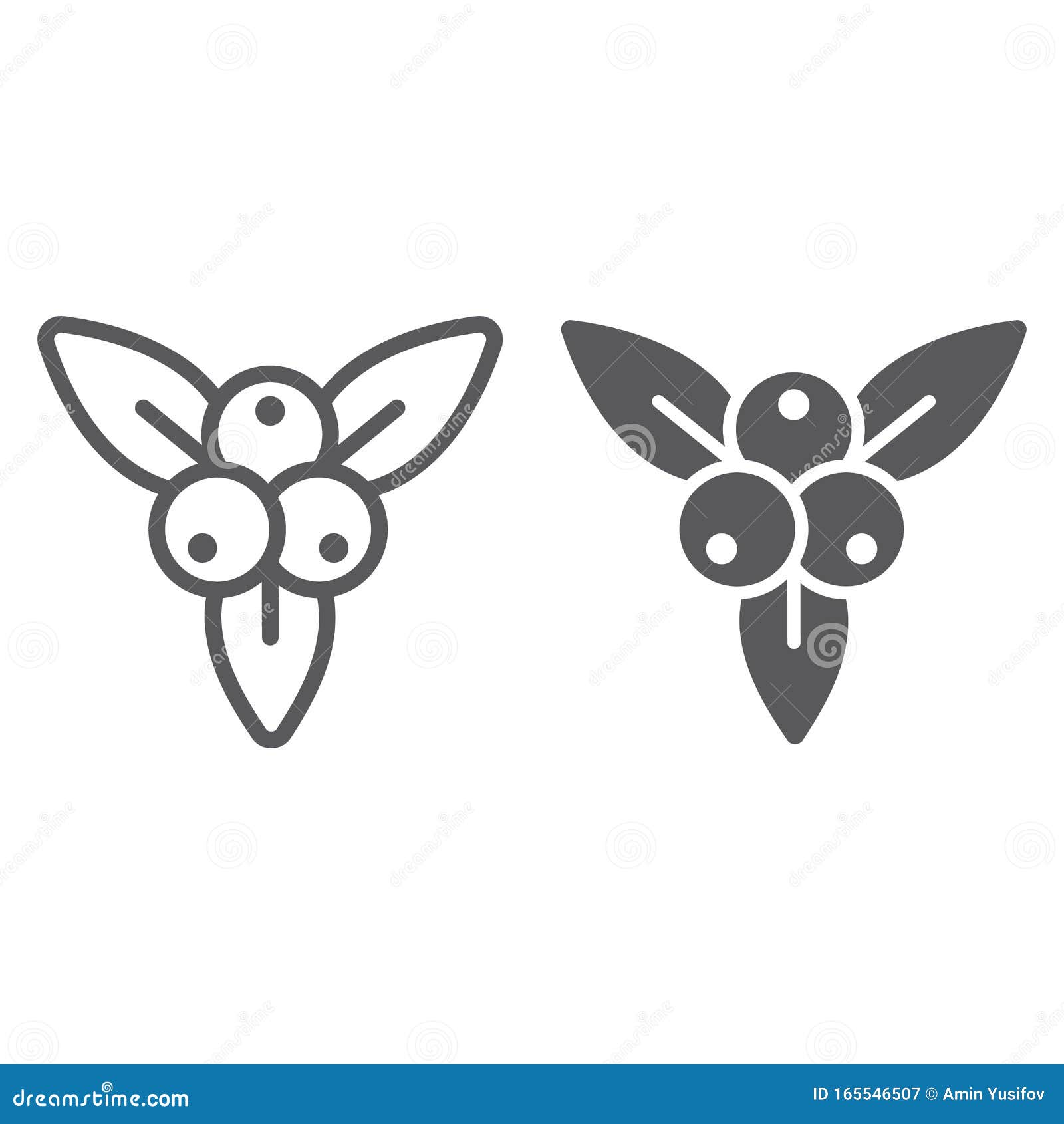 Juniper Berry Line and Glyph Icon, Branch and Growth, Plant Sign ...