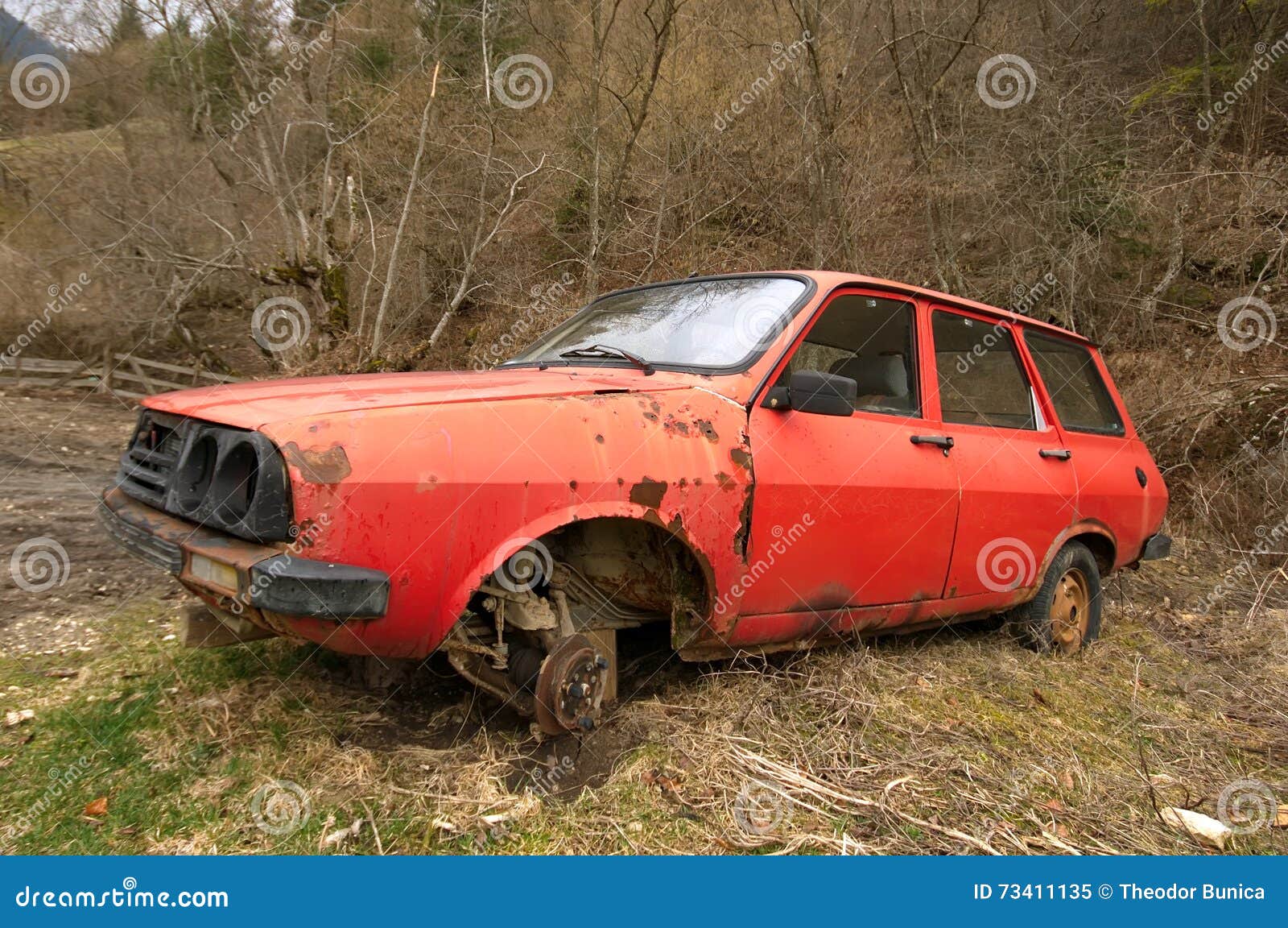 Old red junk car stock image. Image of iron, ride, rust - 73411135