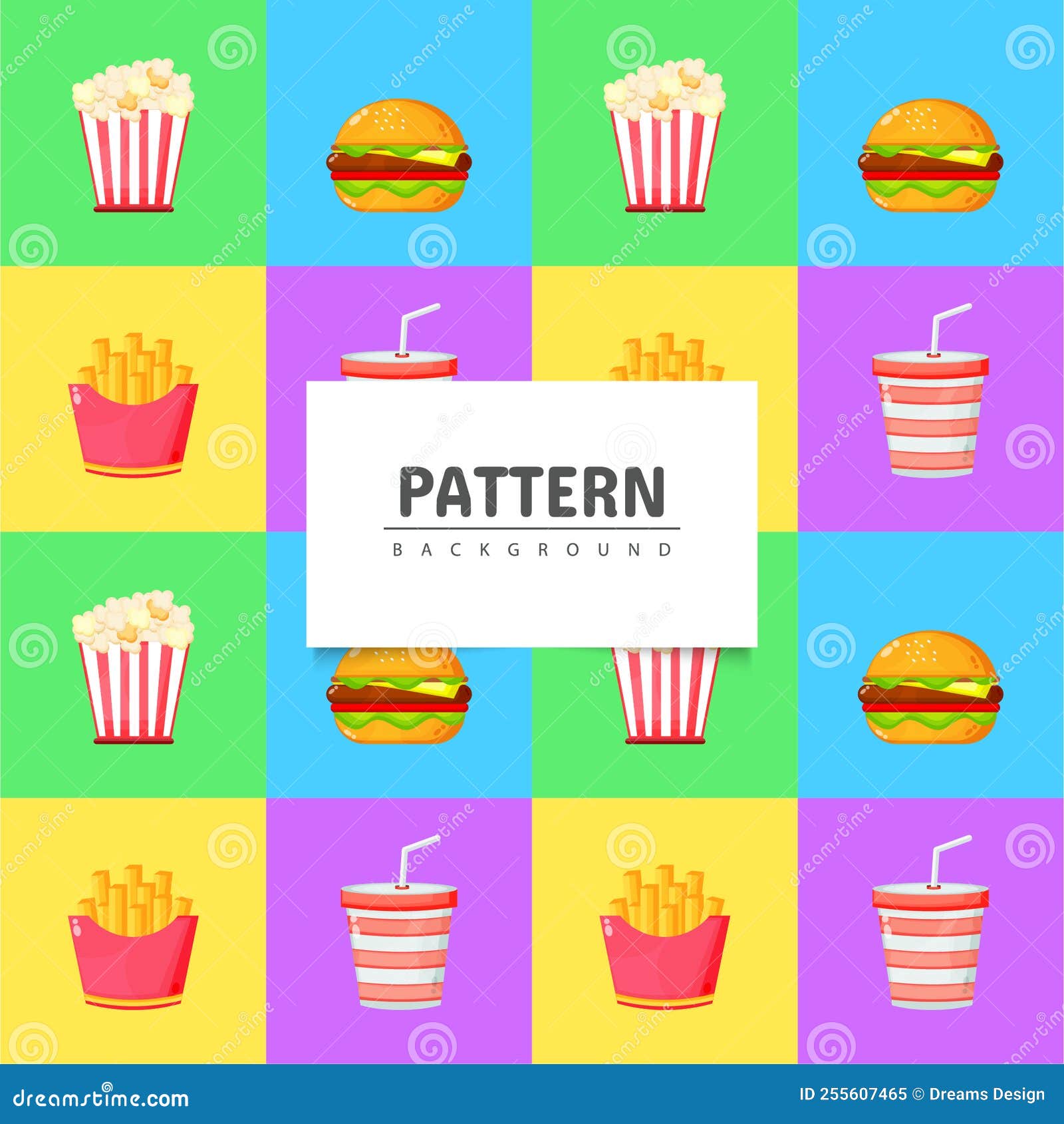 Junk food pattern design stock vector. Illustration of background ...