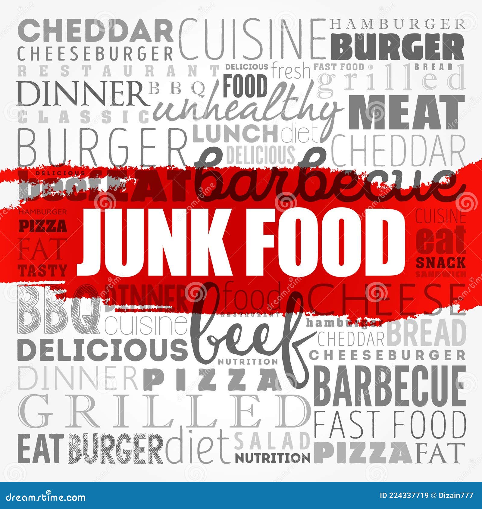 JUNK FOOD Word Cloud, Food Concept Background Stock Illustration ...
