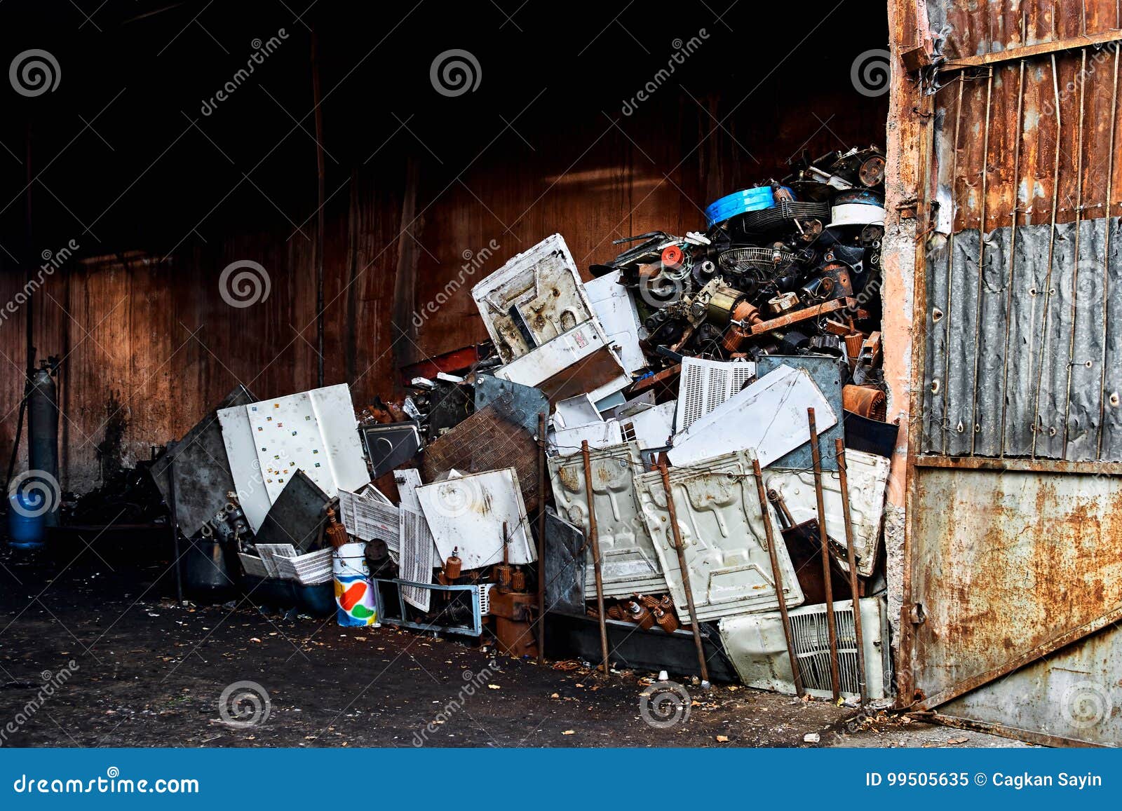 Junk in a junkyard stock image. Image of disposal, recycling - 99505635