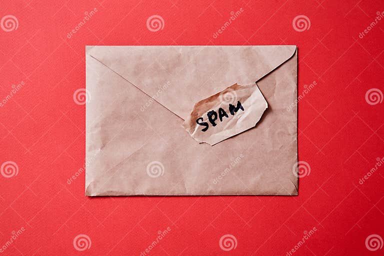 Junk Mail or Spam E-mail and Unsolicited Letter Idea. the Word `spam ...