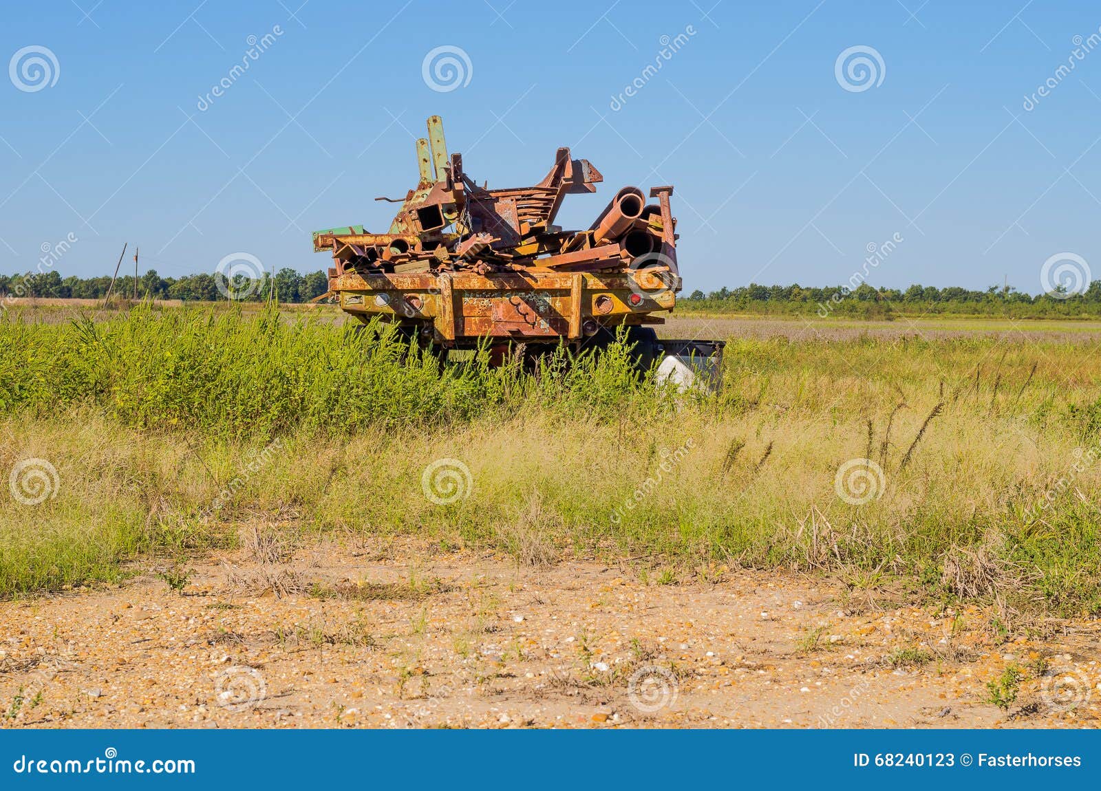 Junk Trailer. stock image. Image of sunny, rusty, concept - 68240123