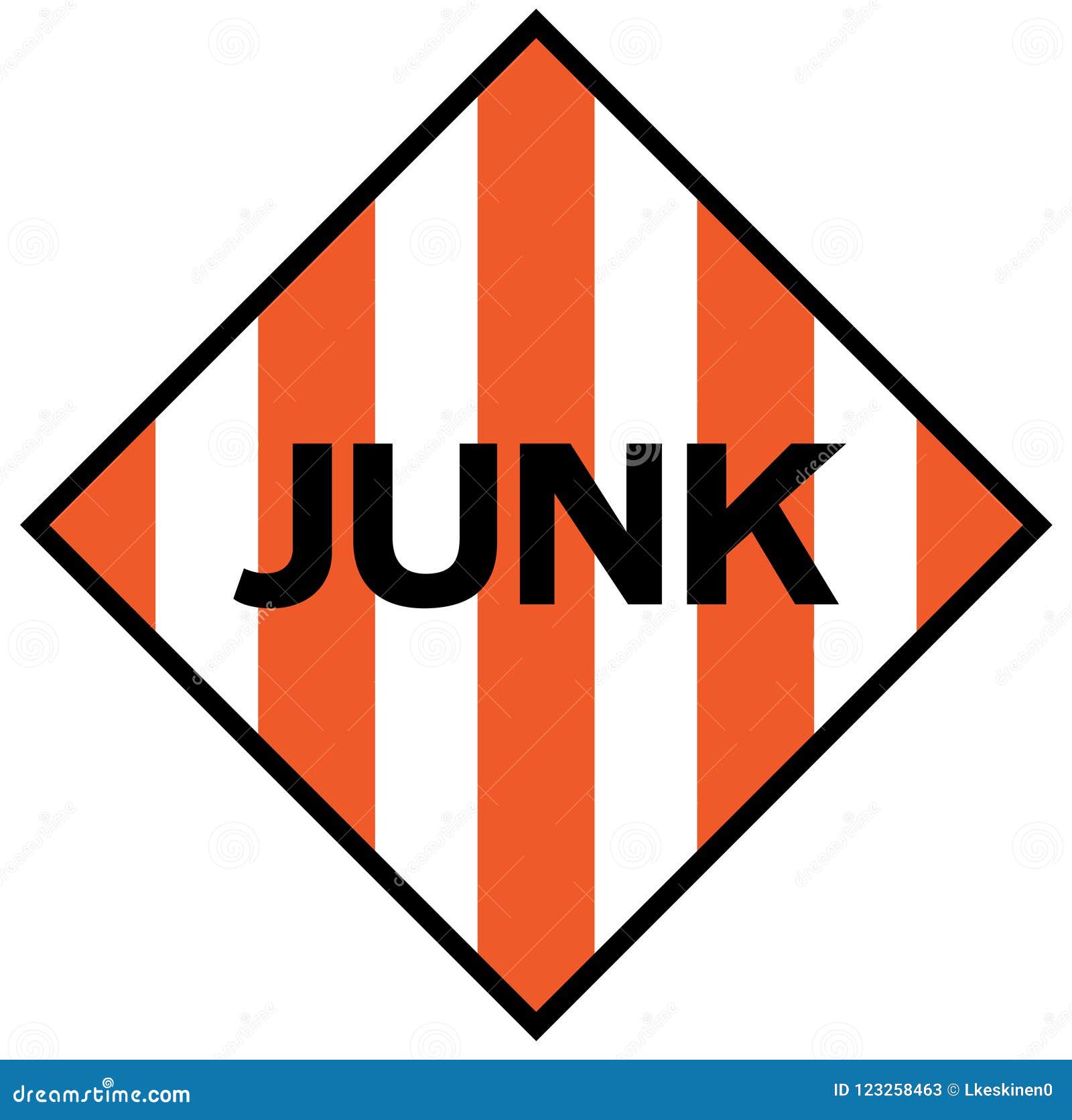 Junk warning sign stock vector. Illustration of attention - 123258463