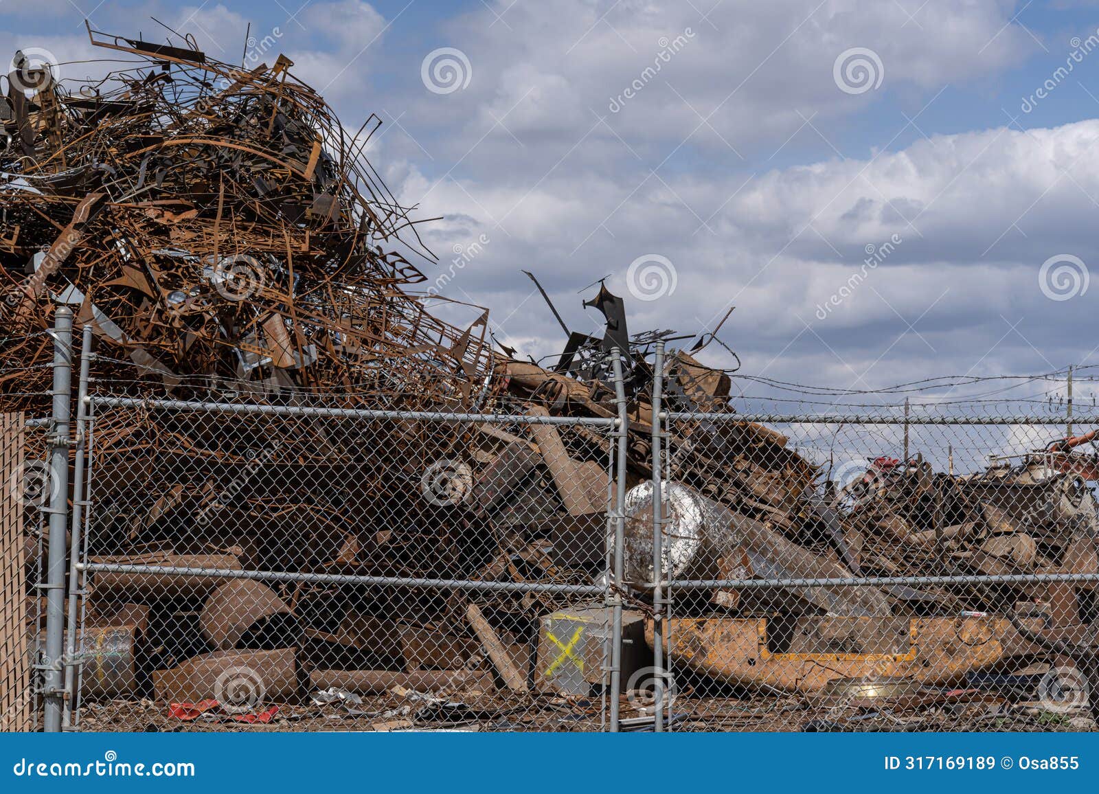 Junk Yard for Metal Recycling with Pile of Scrap Metal Stock Image ...