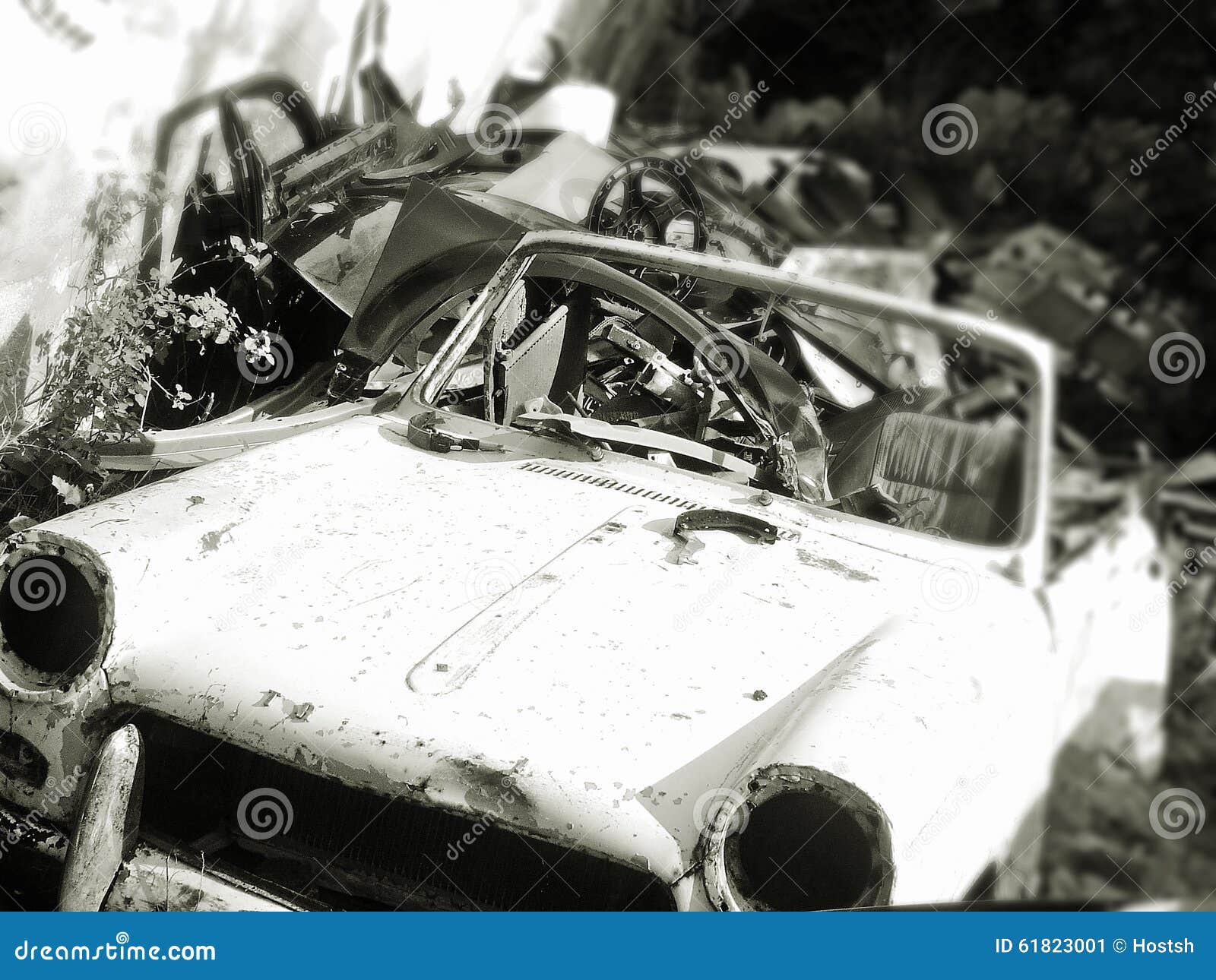 Old Car Wreck stock image. Image of herald, blur, scrap - 61823001