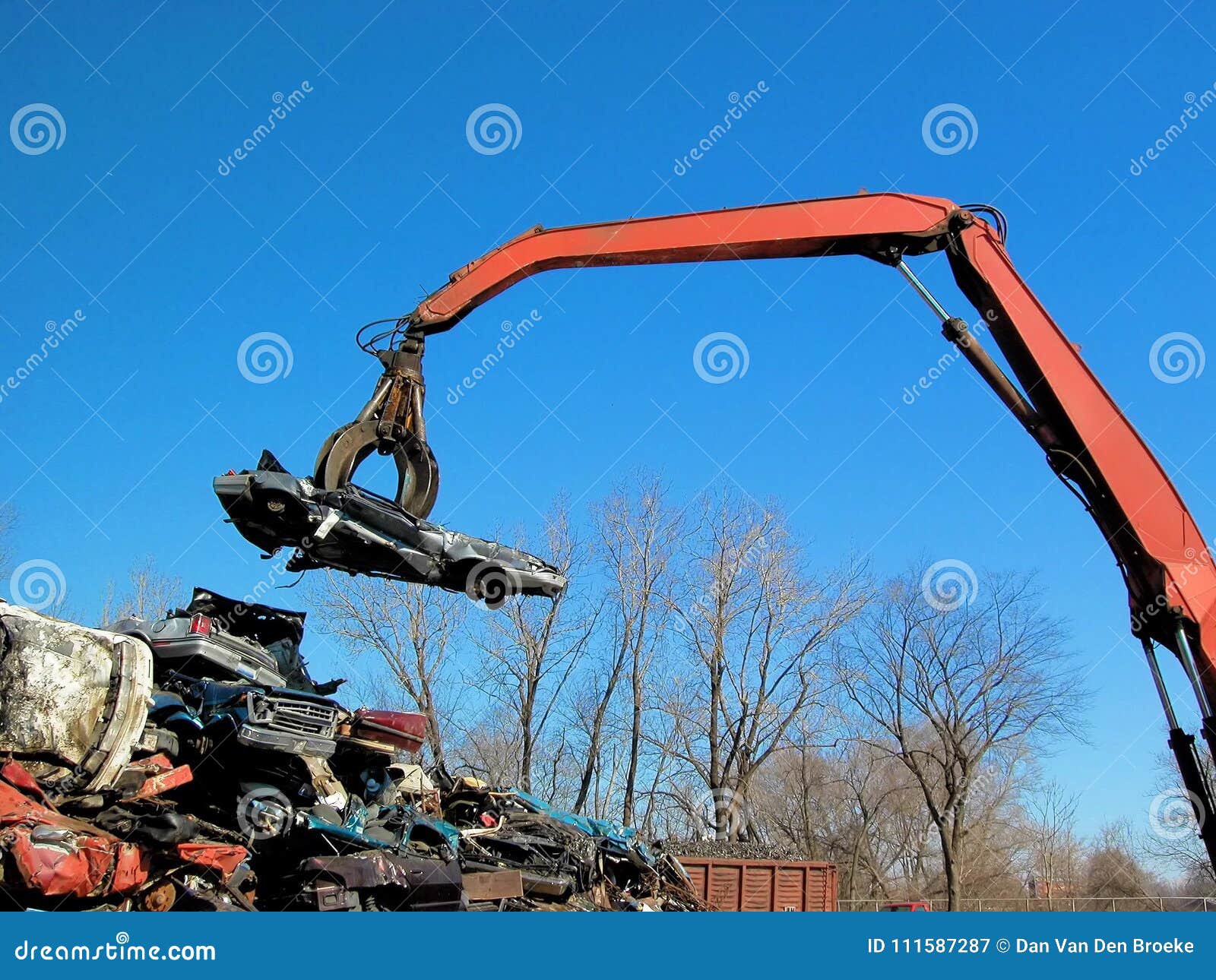Junkyard Crane With Maginet Royalty-Free Stock Image | CartoonDealer ...