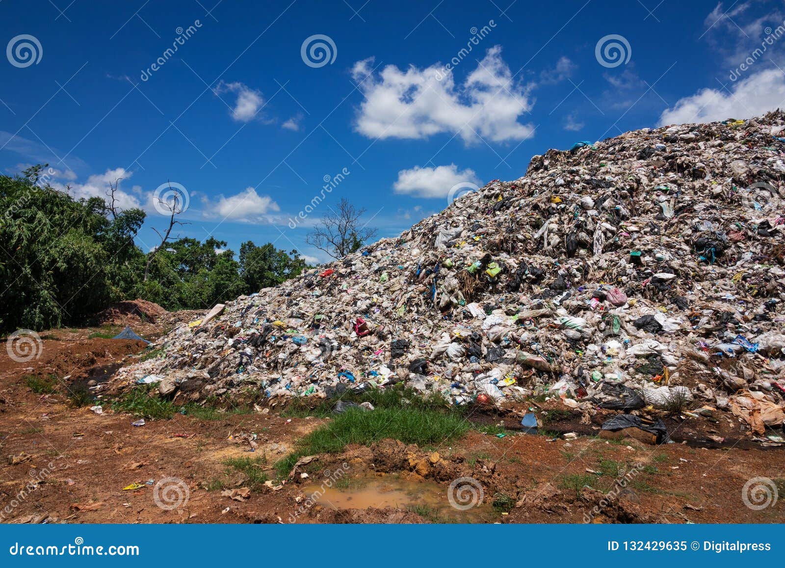 Landscape with Garbage Dump Hill Stock Image - Image of scenics ...