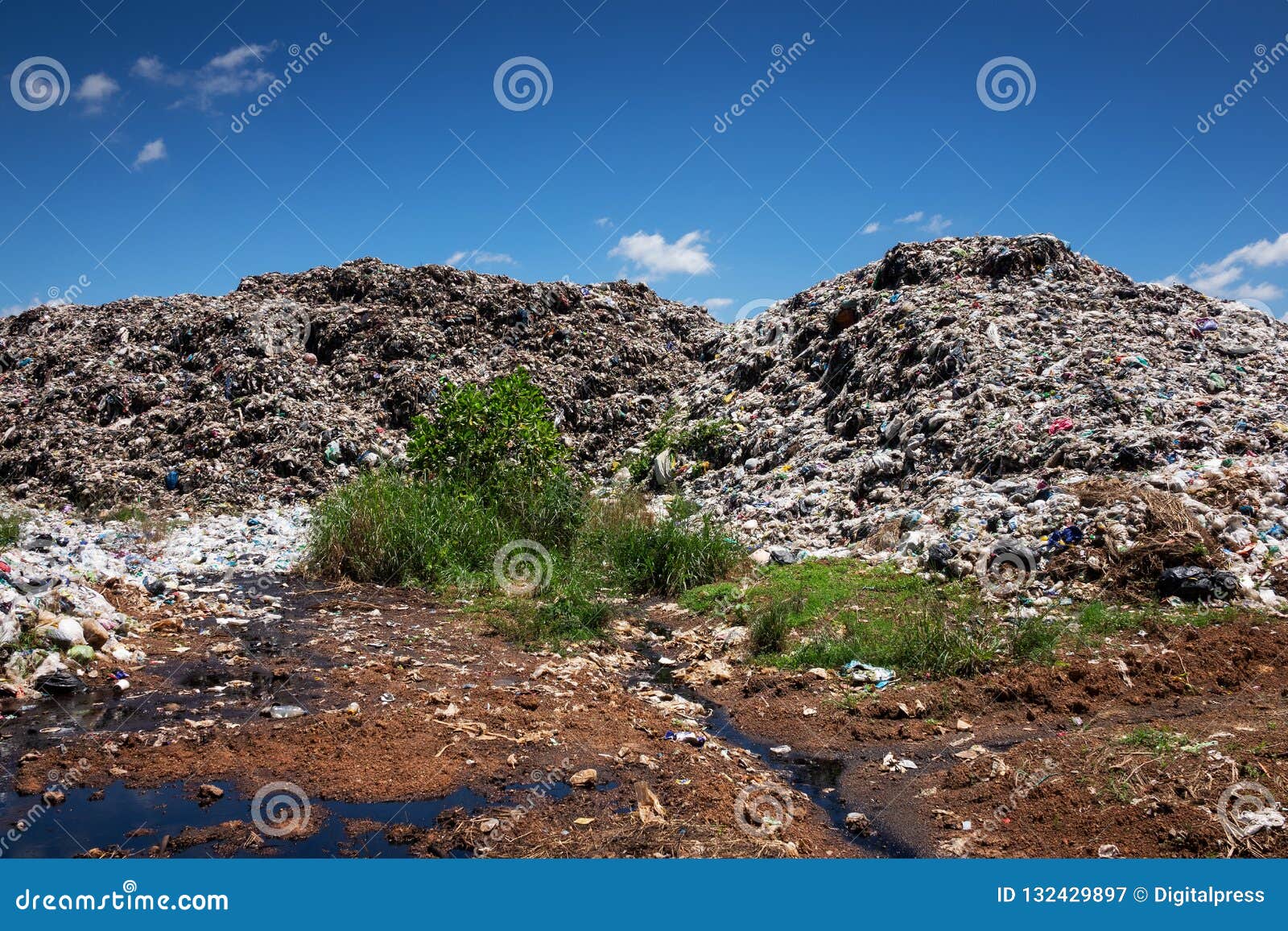Landscape with Garbage Dump Hill Stock Image - Image of consumerism ...