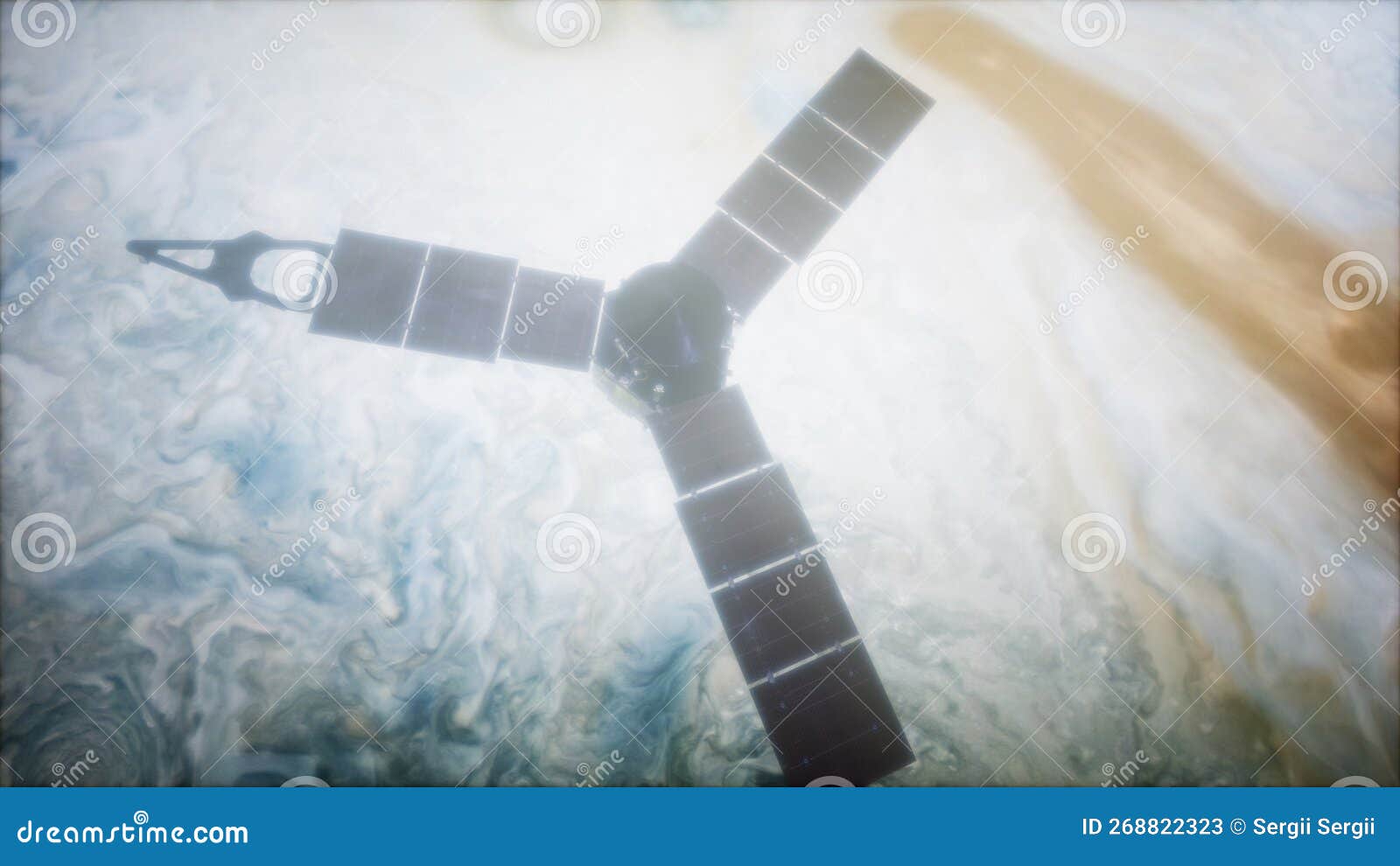 Juno Sattelite Orbiting Jupiter Stock Illustration - Illustration of ...