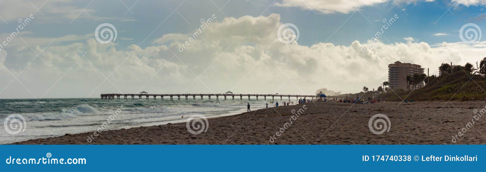 Jupiter Beach Pier in Florida Stock Photo - Image of coast, beach ...