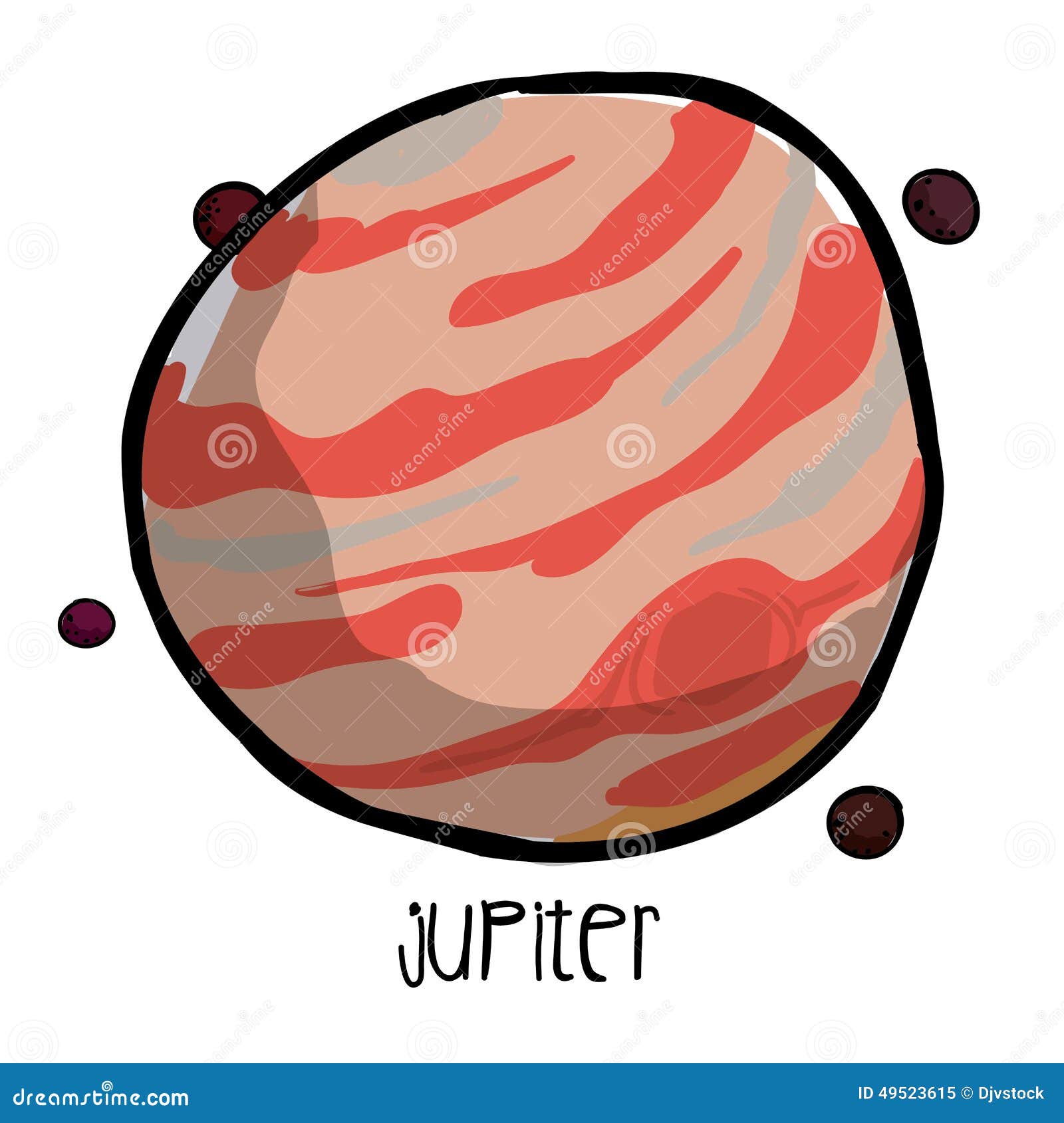 Jupiter drawn stock vector. Illustration of outline, cute - 49523615