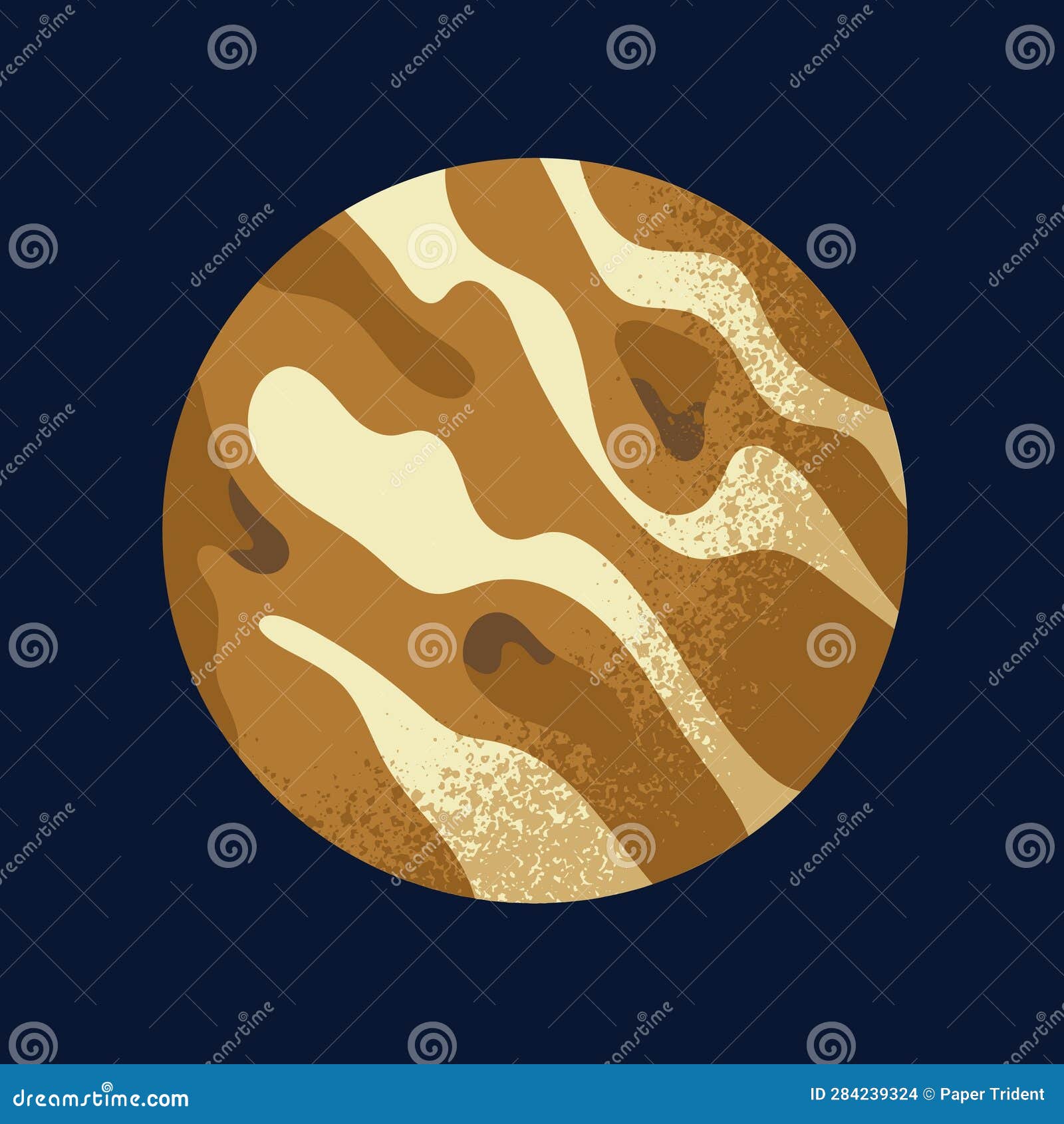 Jupiter, Giant Planet Ball, Sphere. Striped and Spotted Surface of ...