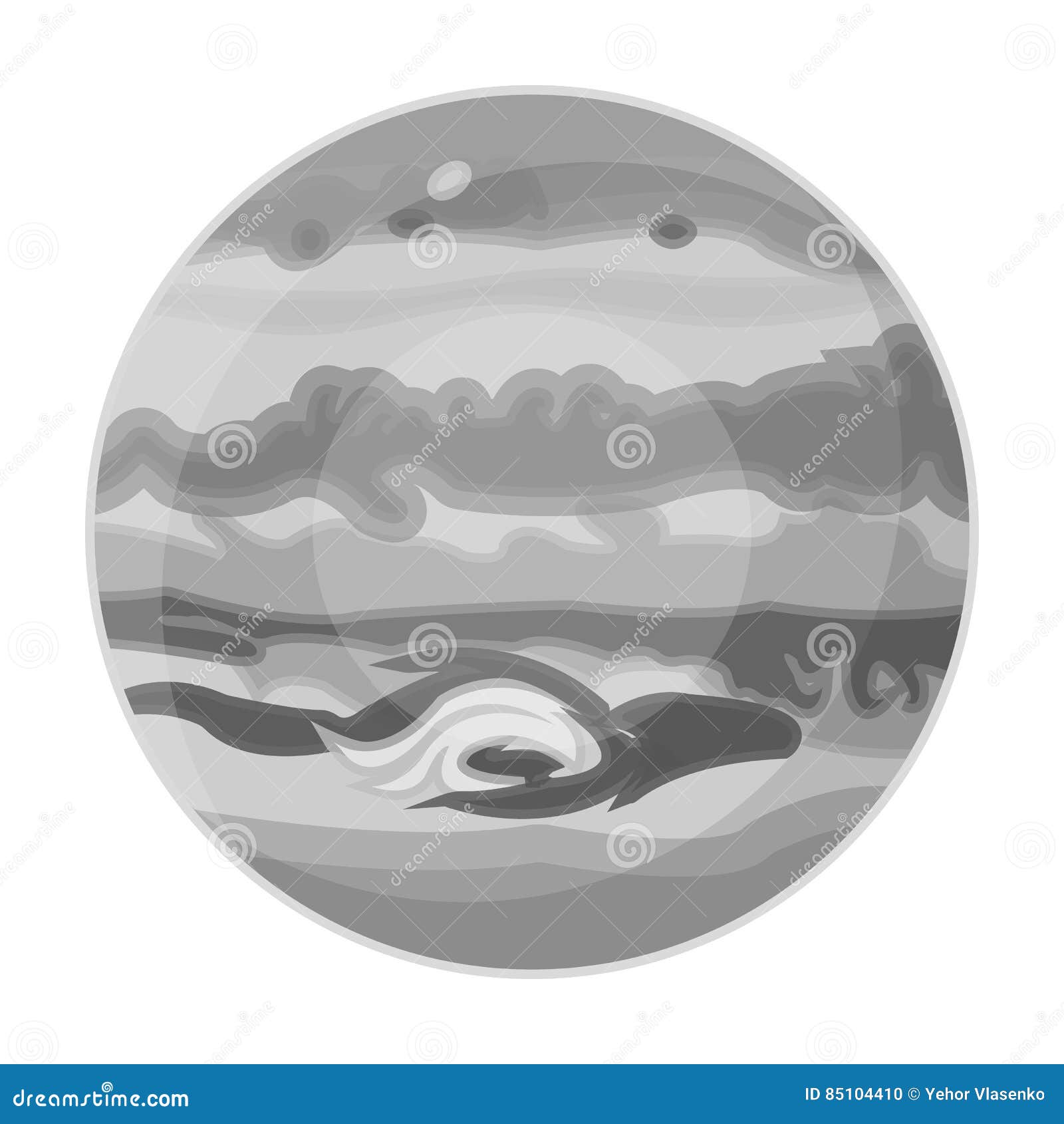 Jupiter Icon in Monochrome Style Isolated on White Background. Planets ...