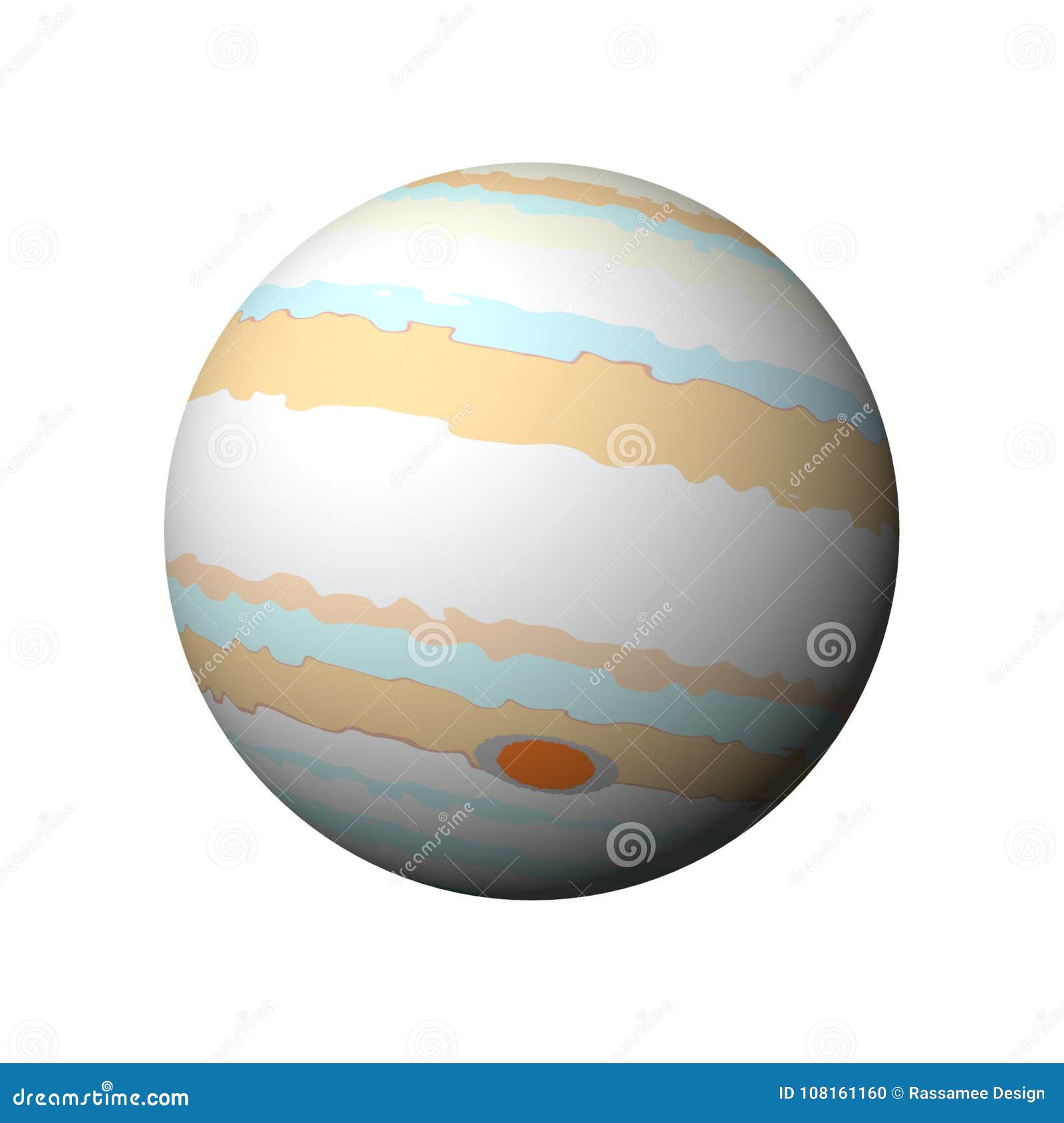 Jupiter Illutration Graphic Design on White Stock Illustration ...