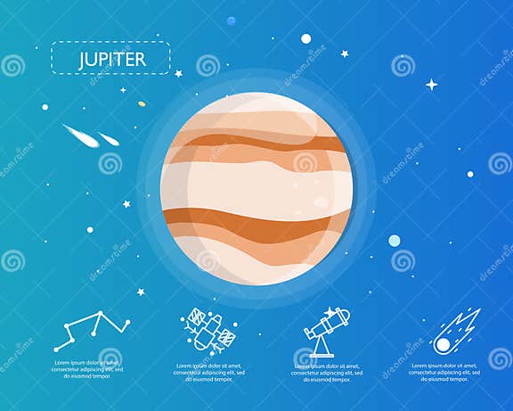 The Jupiter Infographic in Universe Concept. Stock Illustration ...