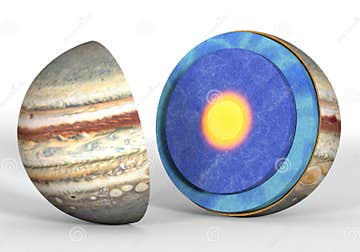 Jupiter Inner Structure in 3d Artwork Stock Illustration - Illustration ...