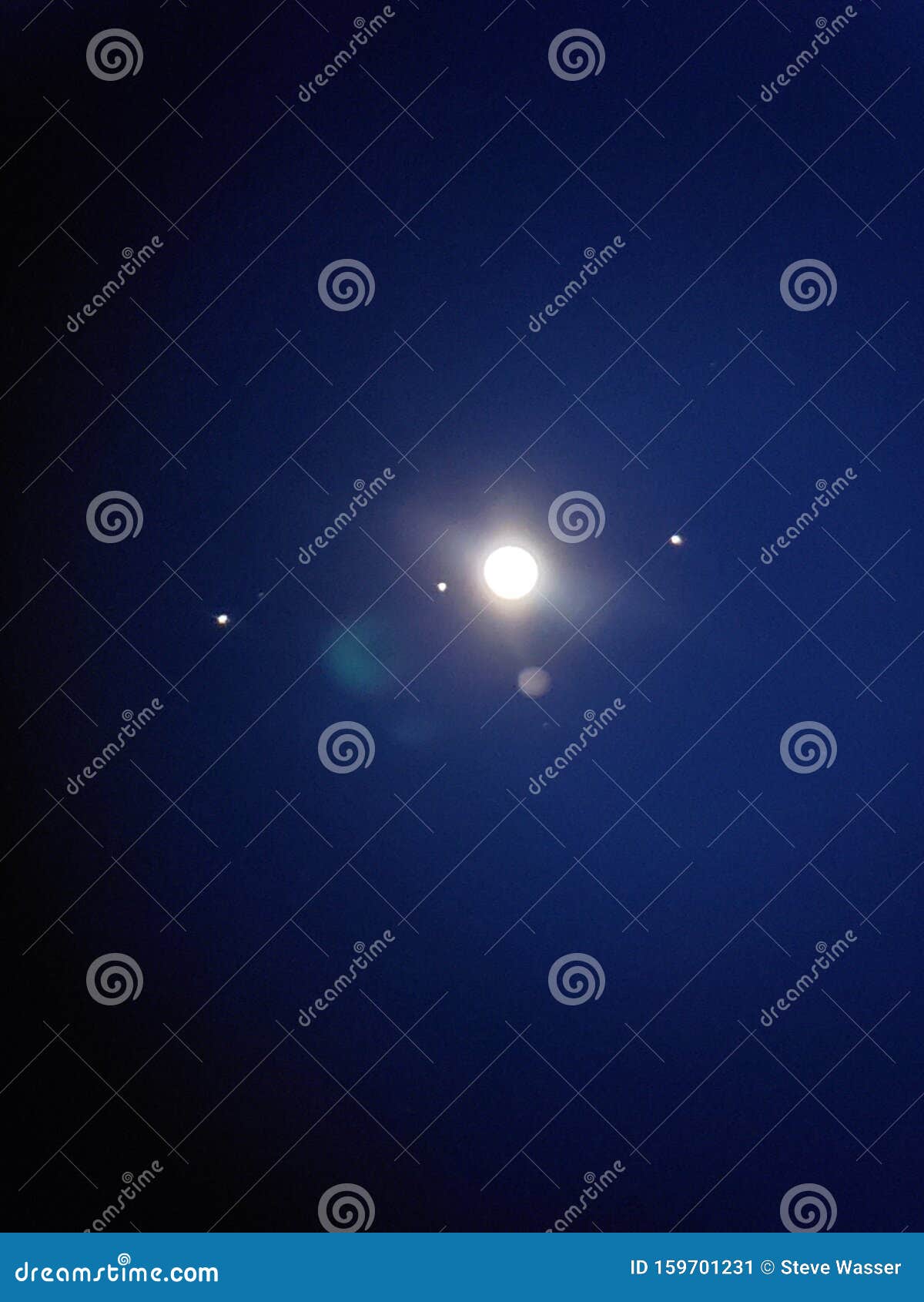 Jupiter and its Moons stock image. Image of planet, moons - 159701231